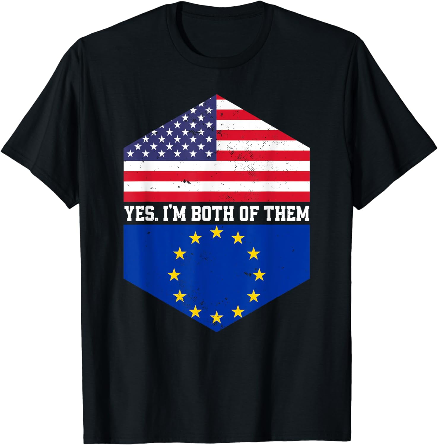 Half American Half European USA Flag European Union T-Shirt - Walmart.com