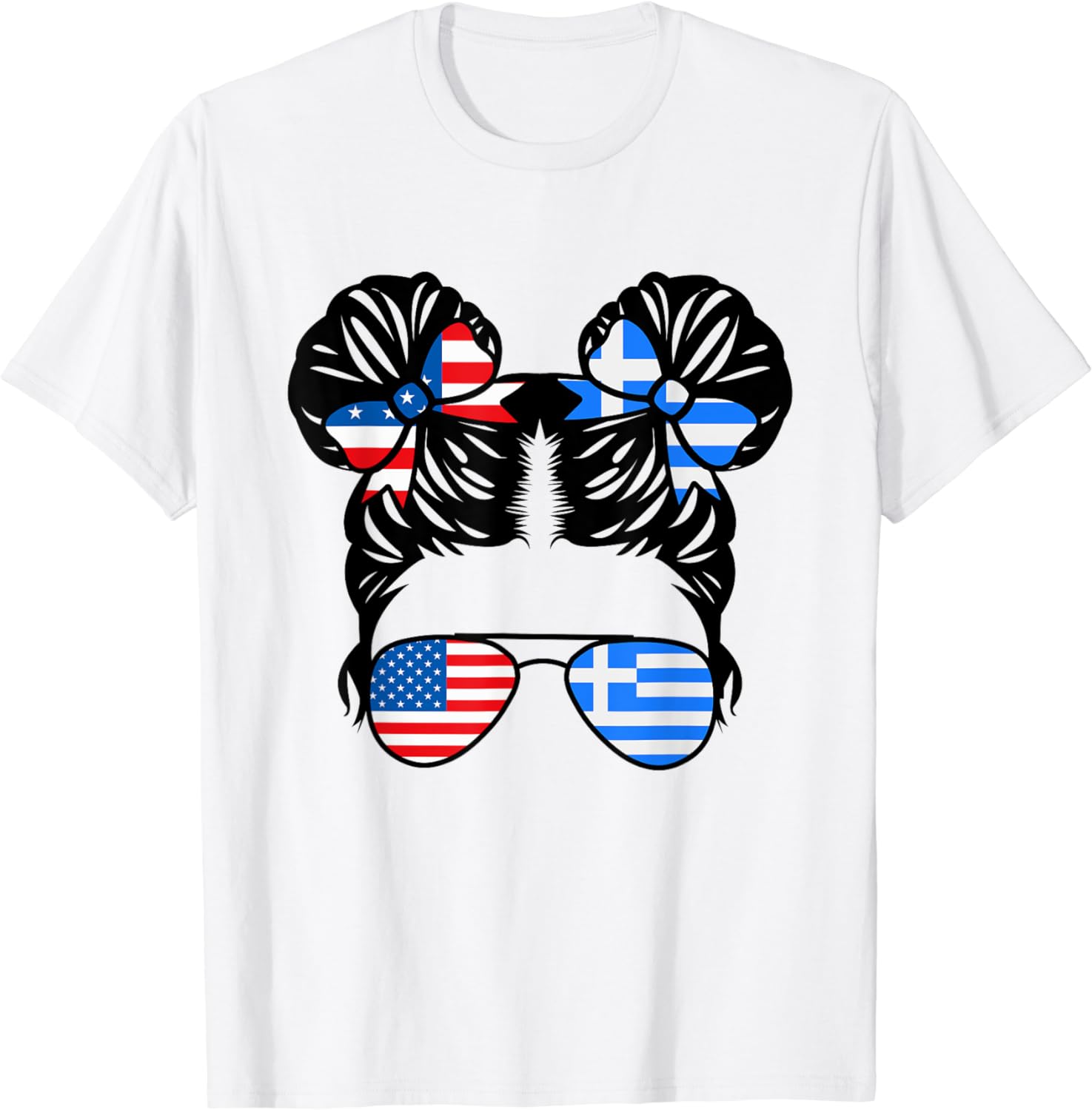 Half American Half Greek Girl USA Greece Flag Patriot T-Shirt - Walmart.com