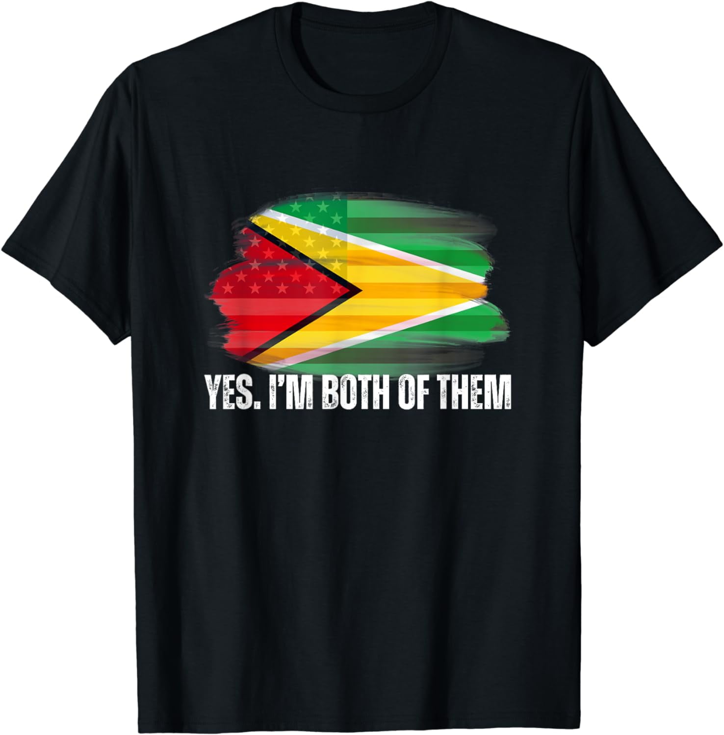 Half American Half Guyanese Roots - USA Guyana Flag DNA T-Shirt ...