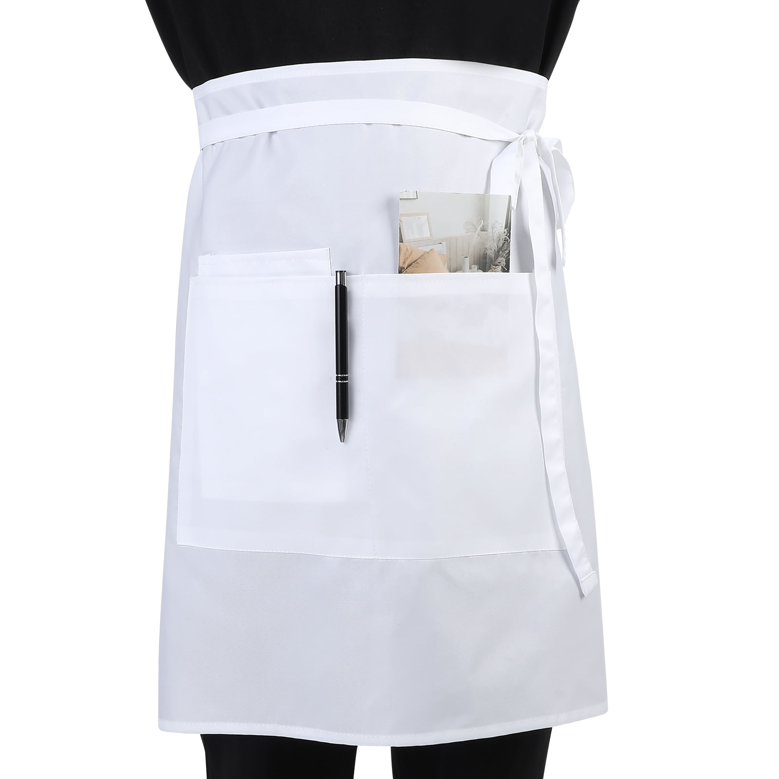 Chefs Apron for Men Half Aprons Women with Pockets Man White - Walmart.com