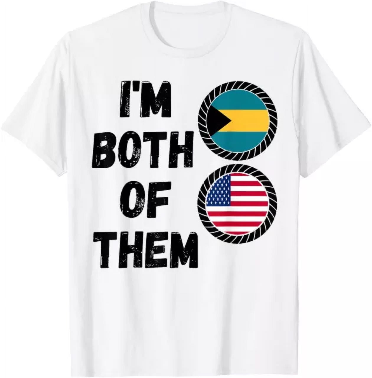Half Bahamian & American Dna Heritage Bahamas Usa Roots Flag T-Shirt ...