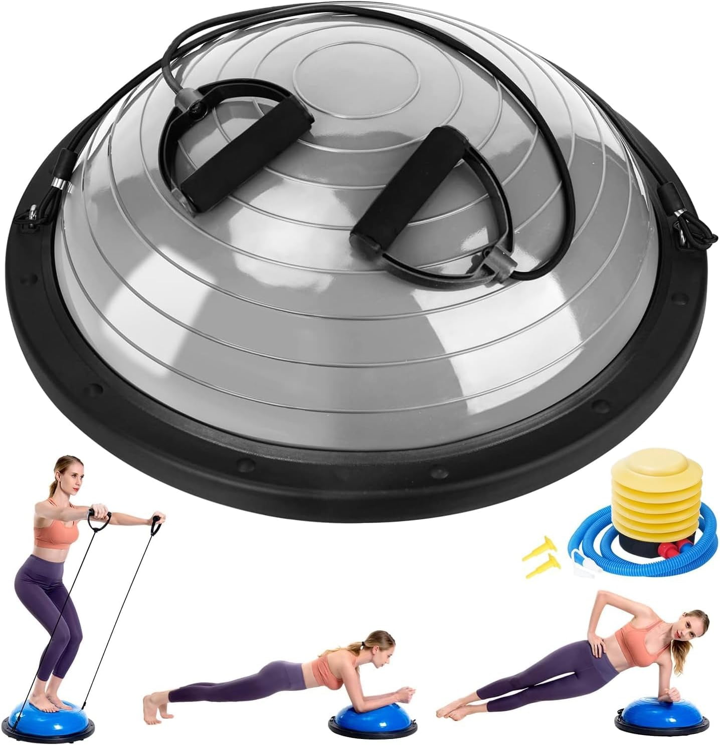 Half Balance Ball Trainer, Half Yoga Exercise Ball with Resistance ...