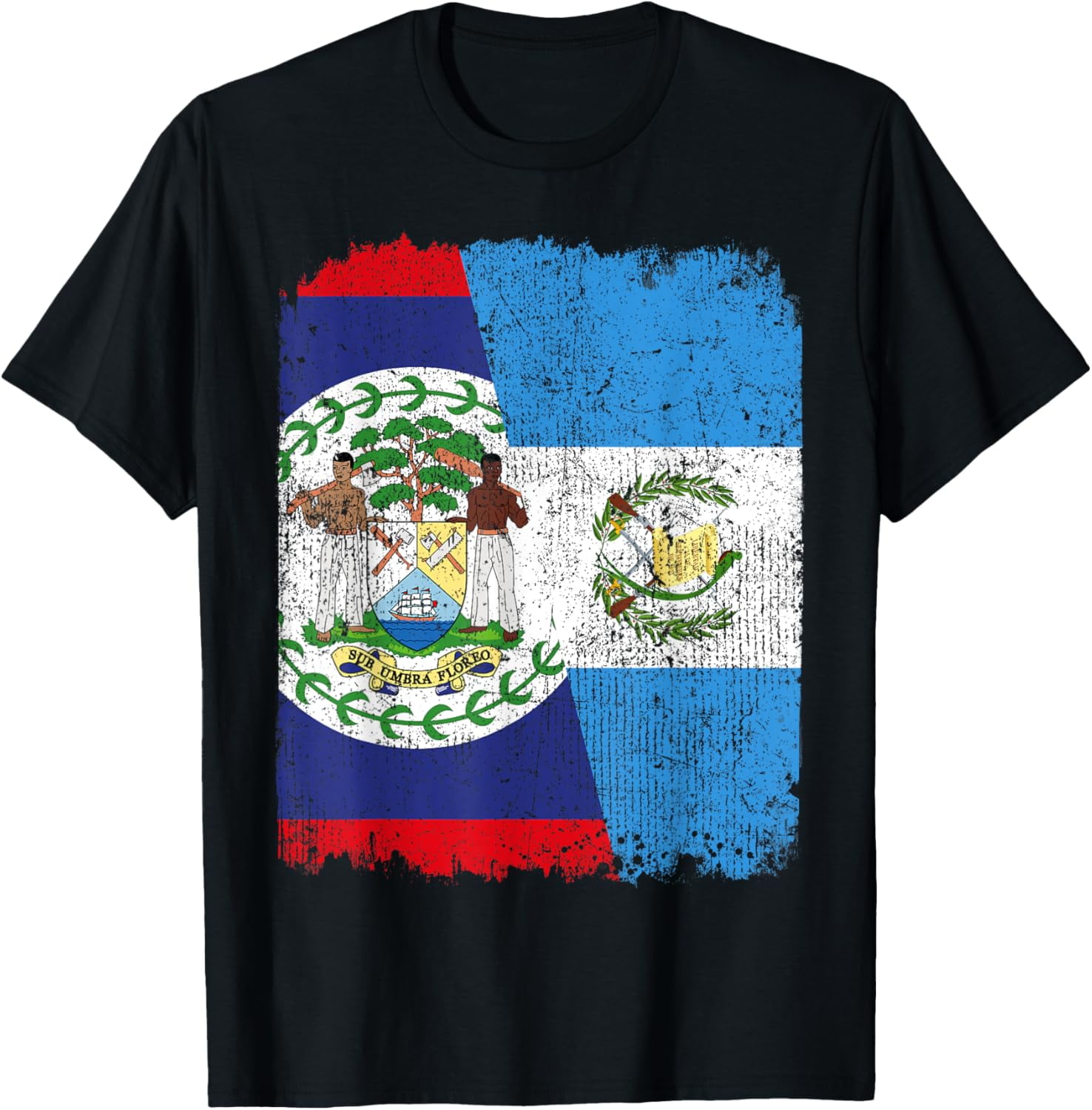 Half Belizean Half Guatemalan Flag Heritage Pride Roots T-ShirtMen and ...