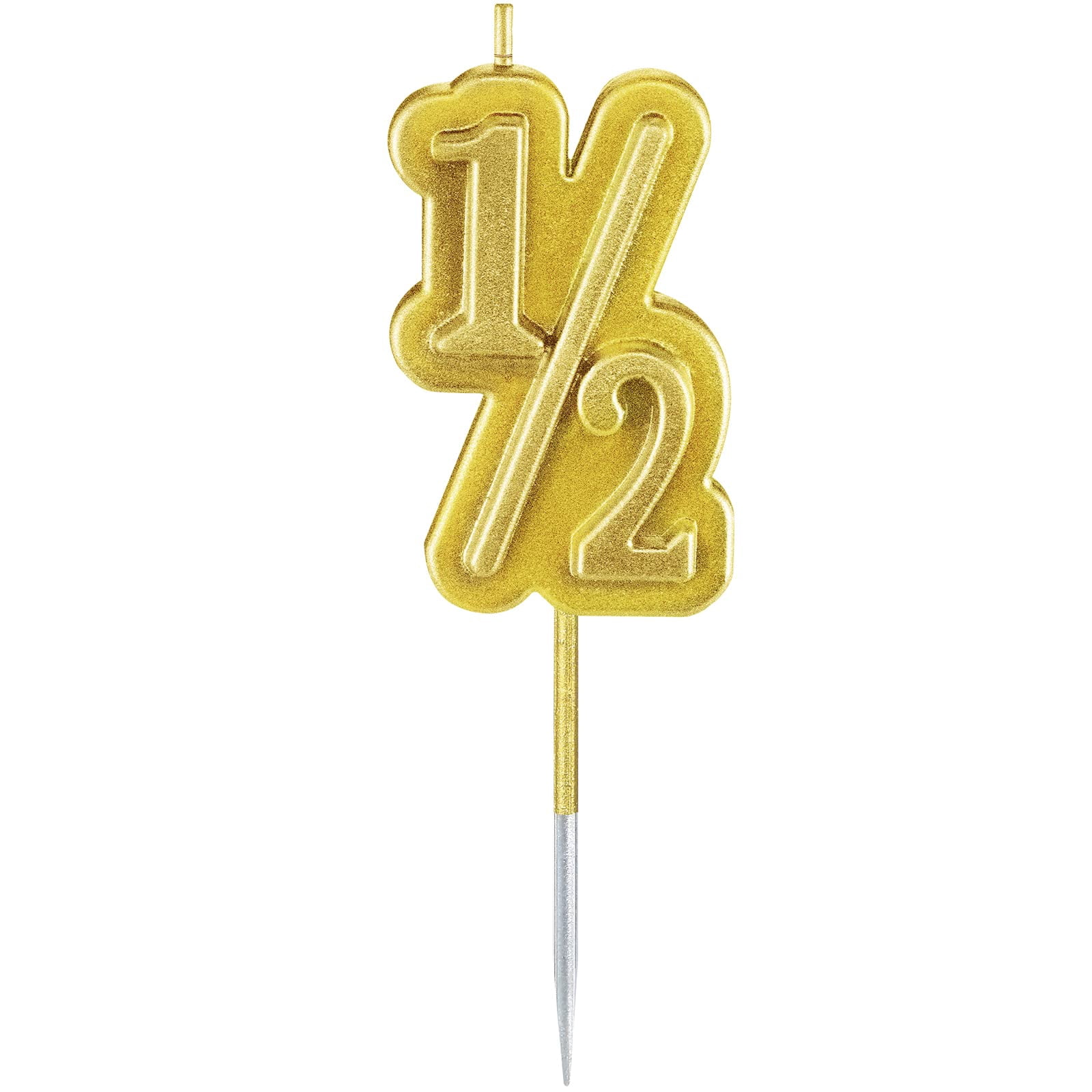 Half Birthday Candle 1/2 Year Old, Gold Cake Topper for Half Year ...