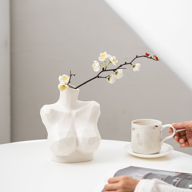 Half Body Ceramics Vase, Female Form Body Vases for Flowers & Plants ...