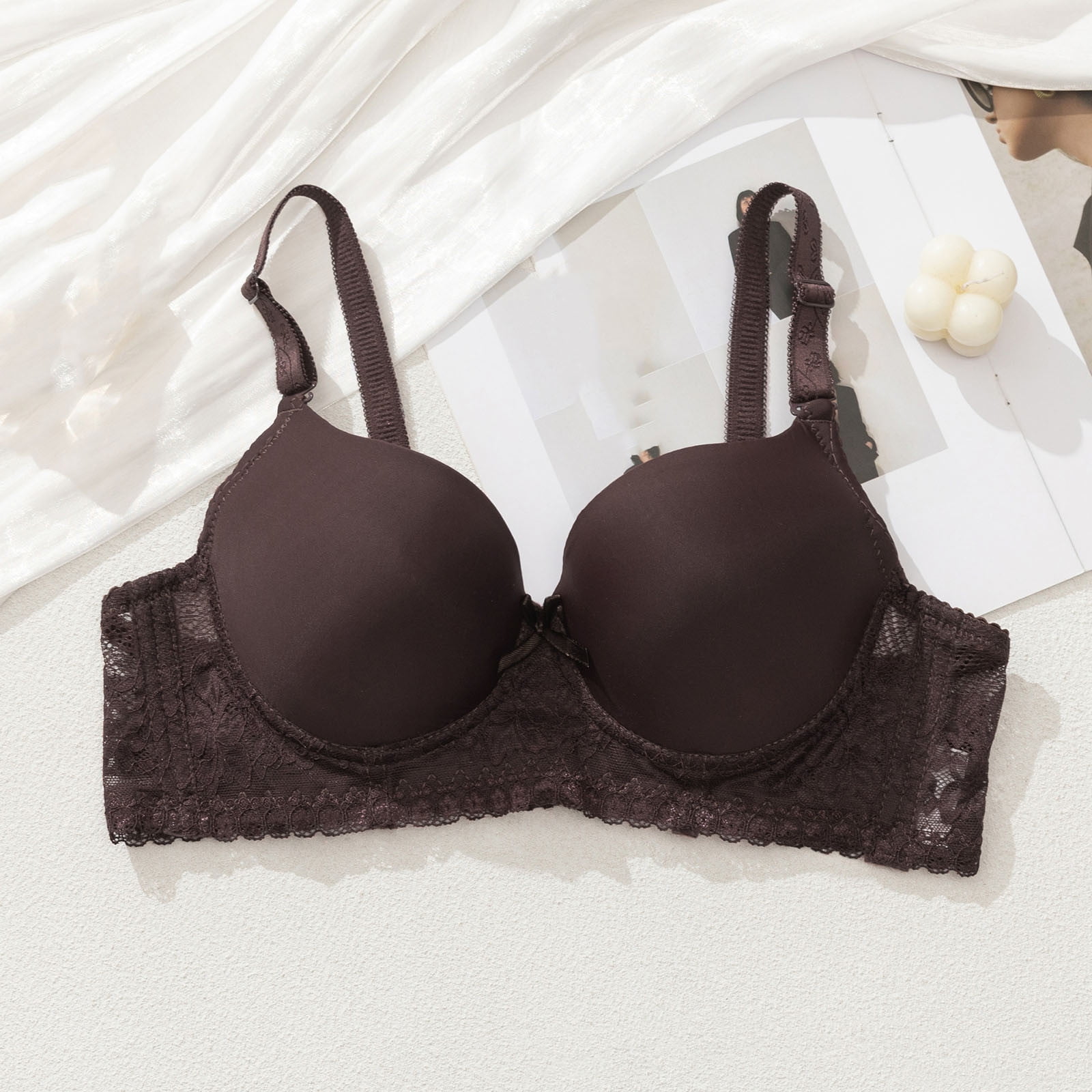 Half Bras for Women Strapless Lace Push up Bra for Women No Underwire ...