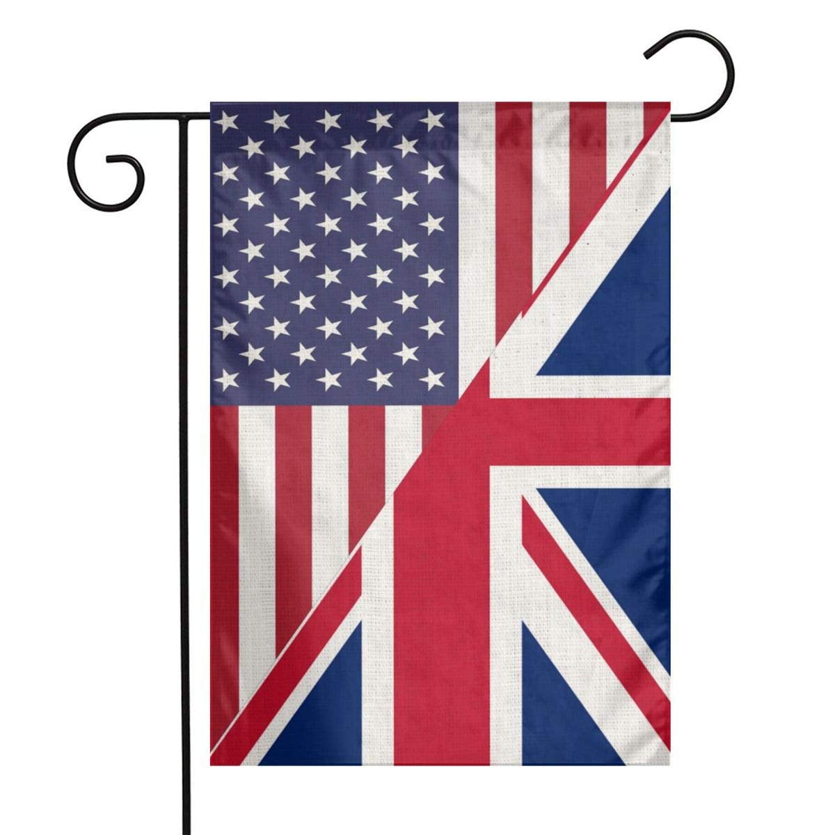 Half British and Half American Flag Combo USA Flax Garden Flag ...