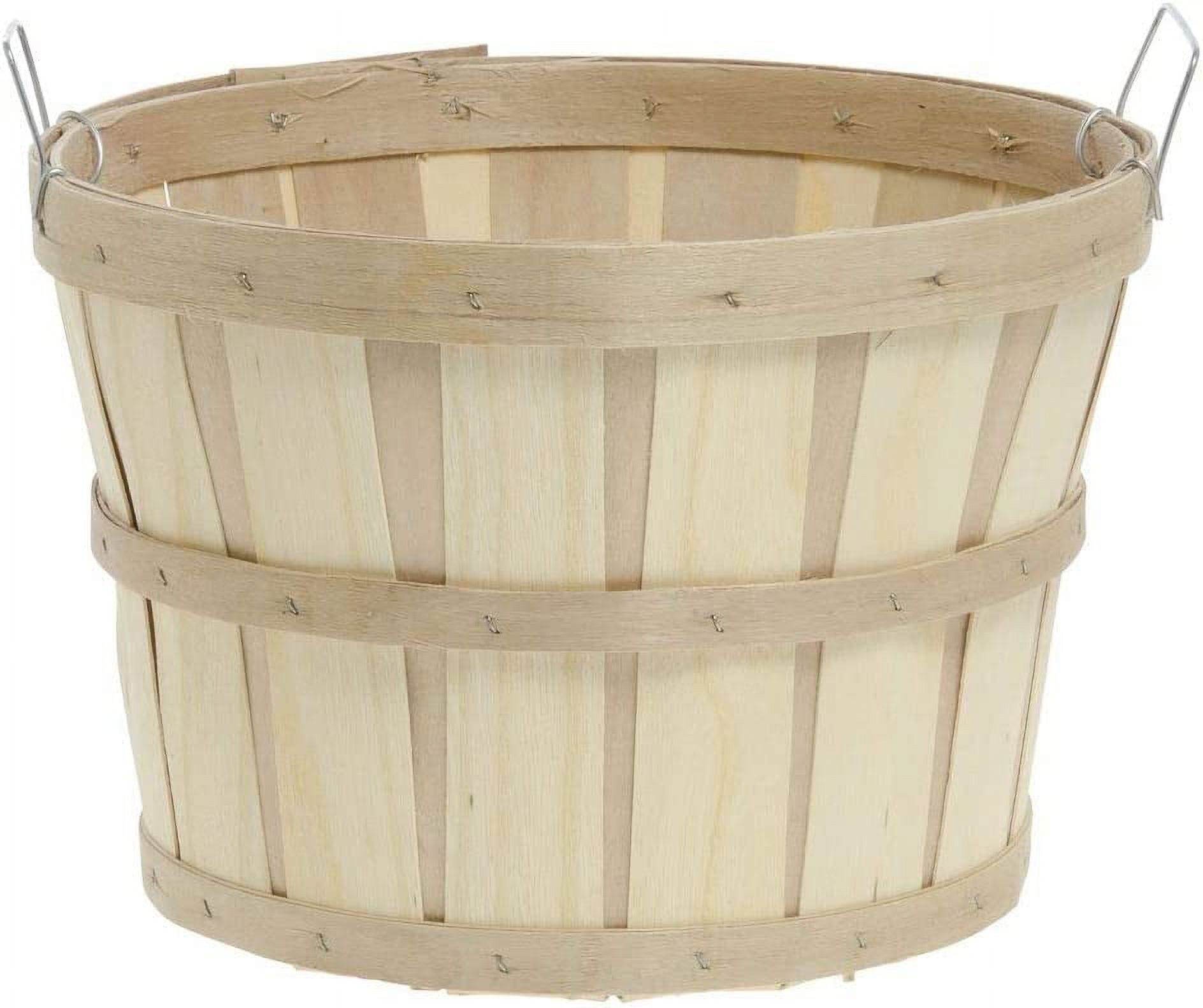 Half Bushel Oval Baskets with Side Handles, Set of 6, Brown - Walmart.com