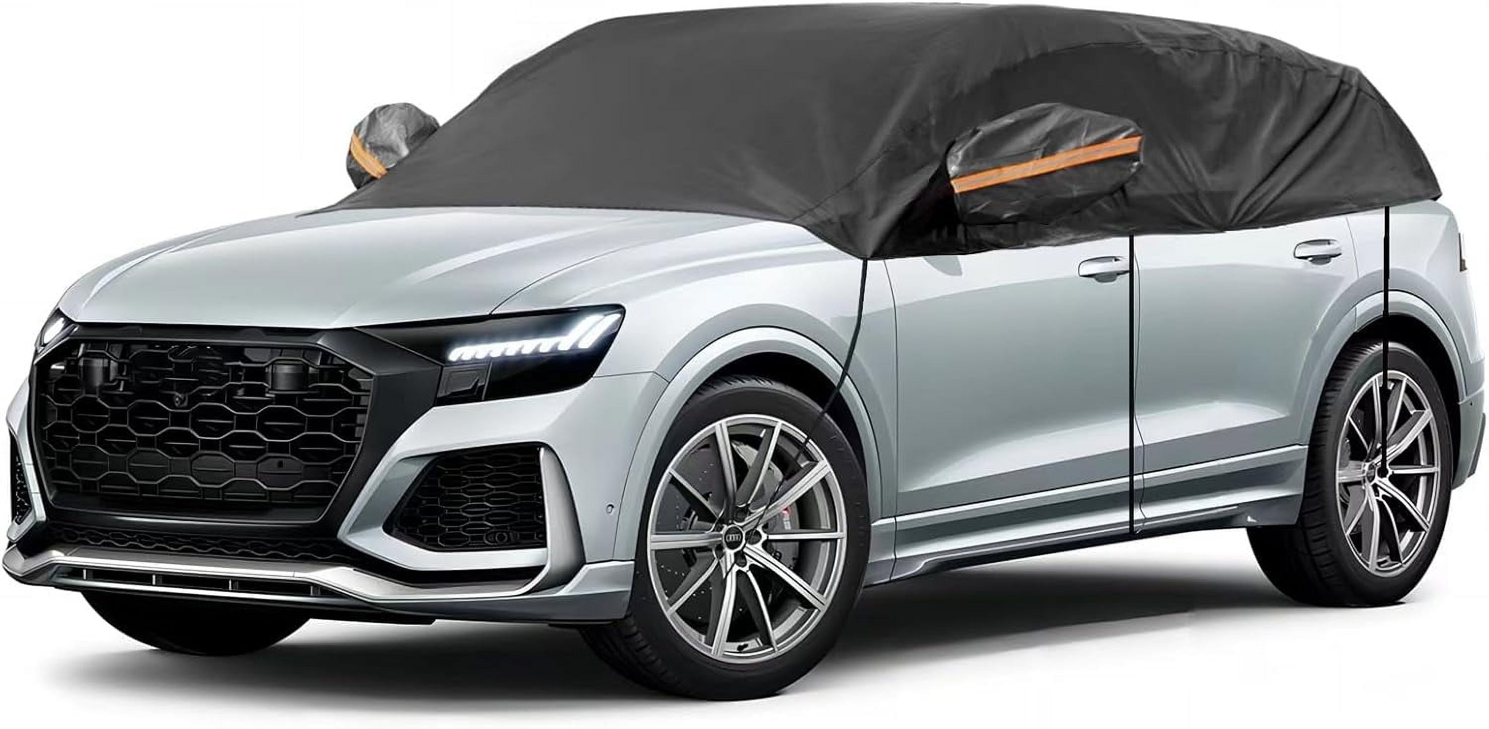 Half Car Cover for SUV(184"-212"), Windshield Snow Cover Hail Protector Car Cover Sunroof Cover ...