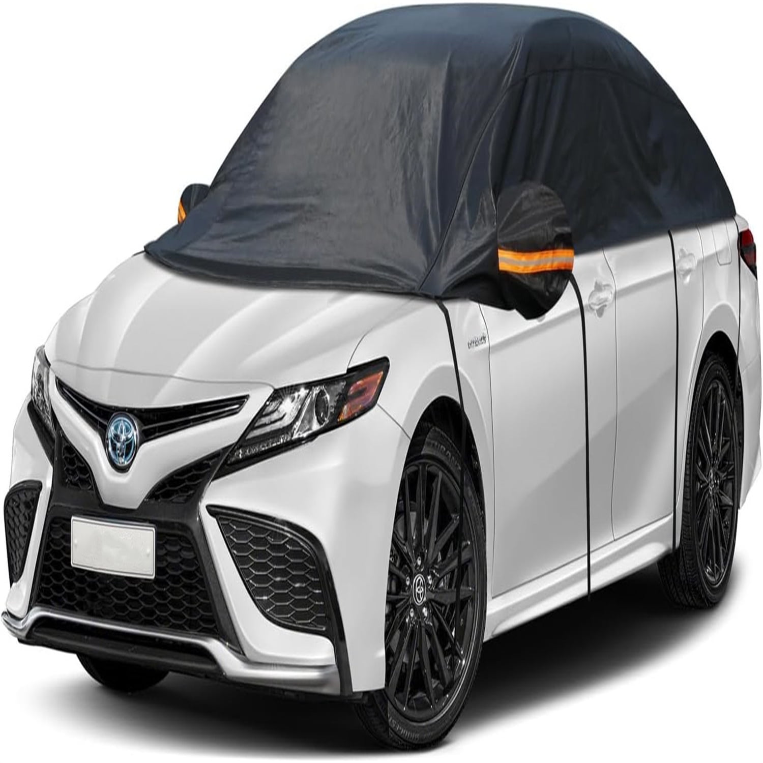 Half Car Cover, Windshield Cover for Ice and Snow Top with Reflective ...
