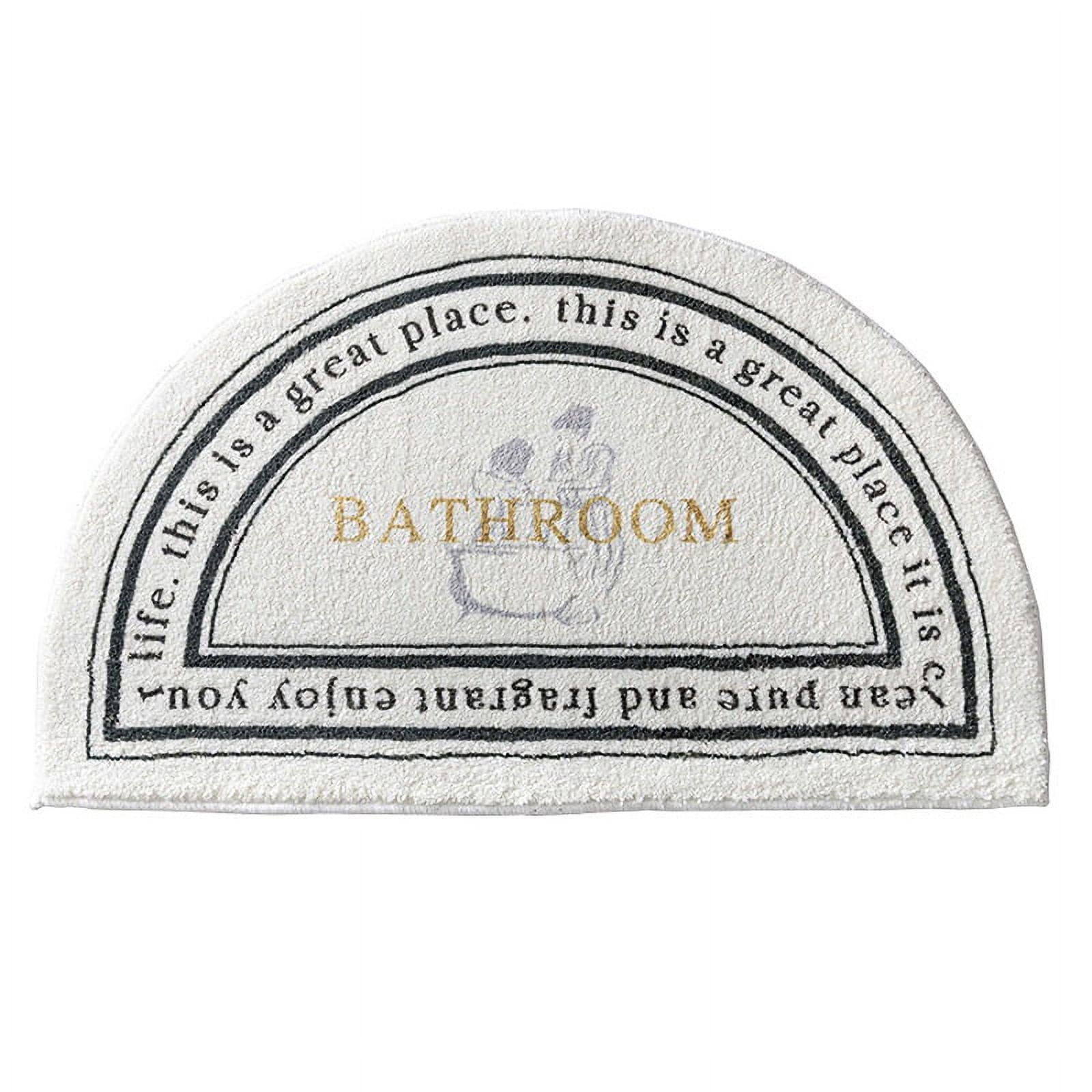 16"x24" Half Circle Bath Mat & Indoor Bohemian Bathroom Rug, Non Slip ...