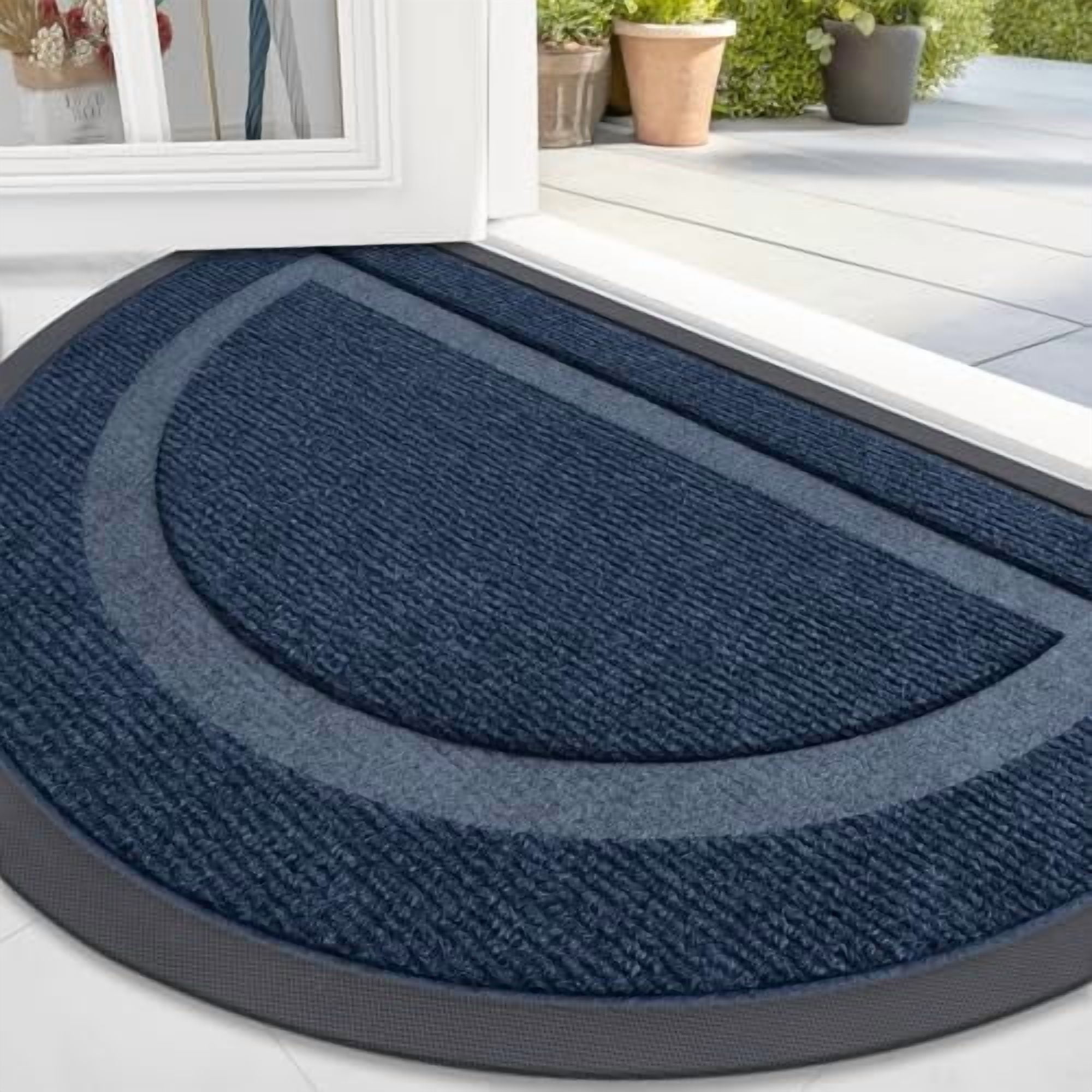 Half Circle Door Mat Indoor Outdoor Entrance Welcome, Waterproof All ...