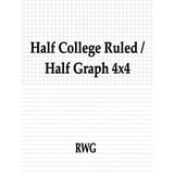 Half College Ruled / Half Graph 4x4: 50 Pages 8.5" X 11", (Paperback ...