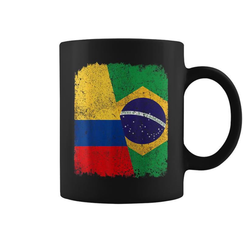 Half Colombian Half Brazilian Flag Heritage Pride Roots Coffee Mugs ...