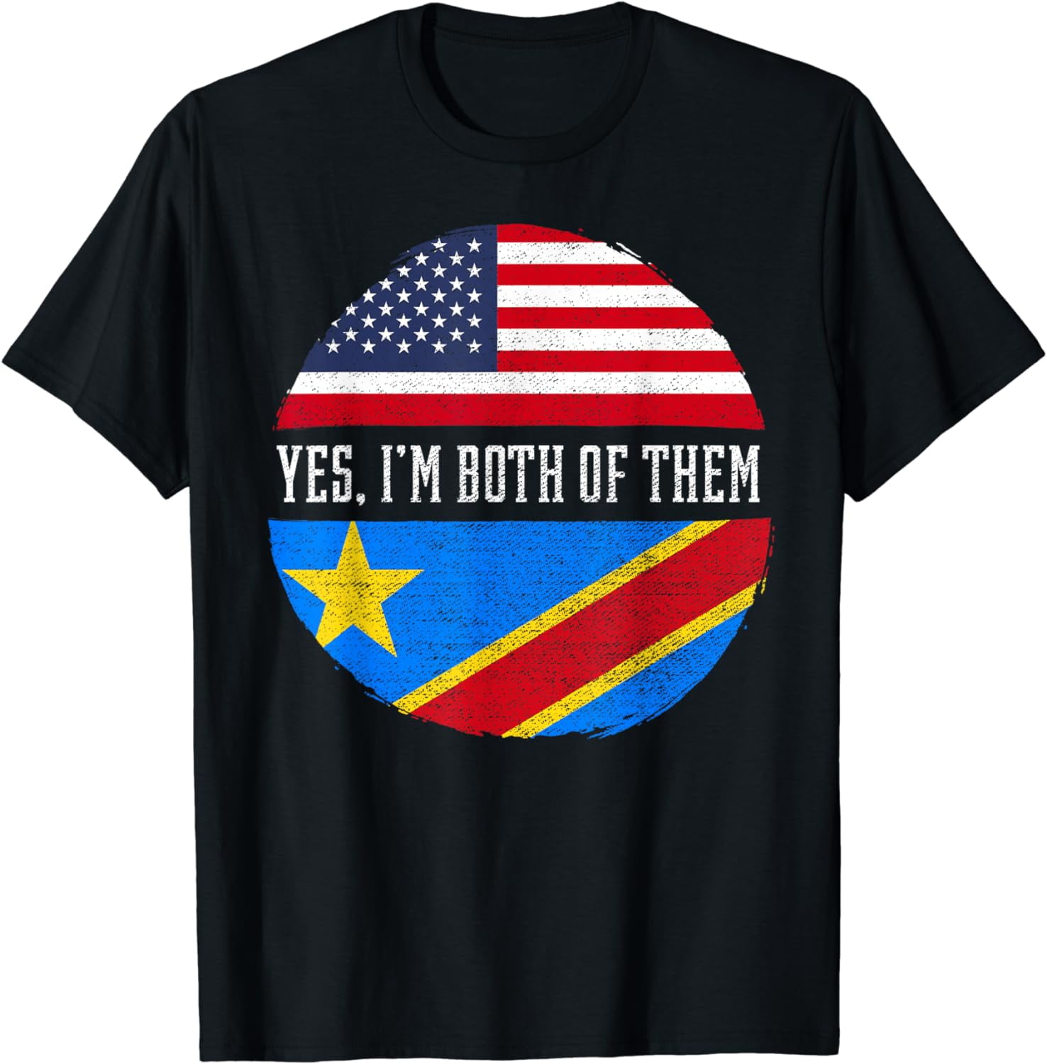 Half Congolese USA Flag Democratic Republic of the Congo T-Shirt ...
