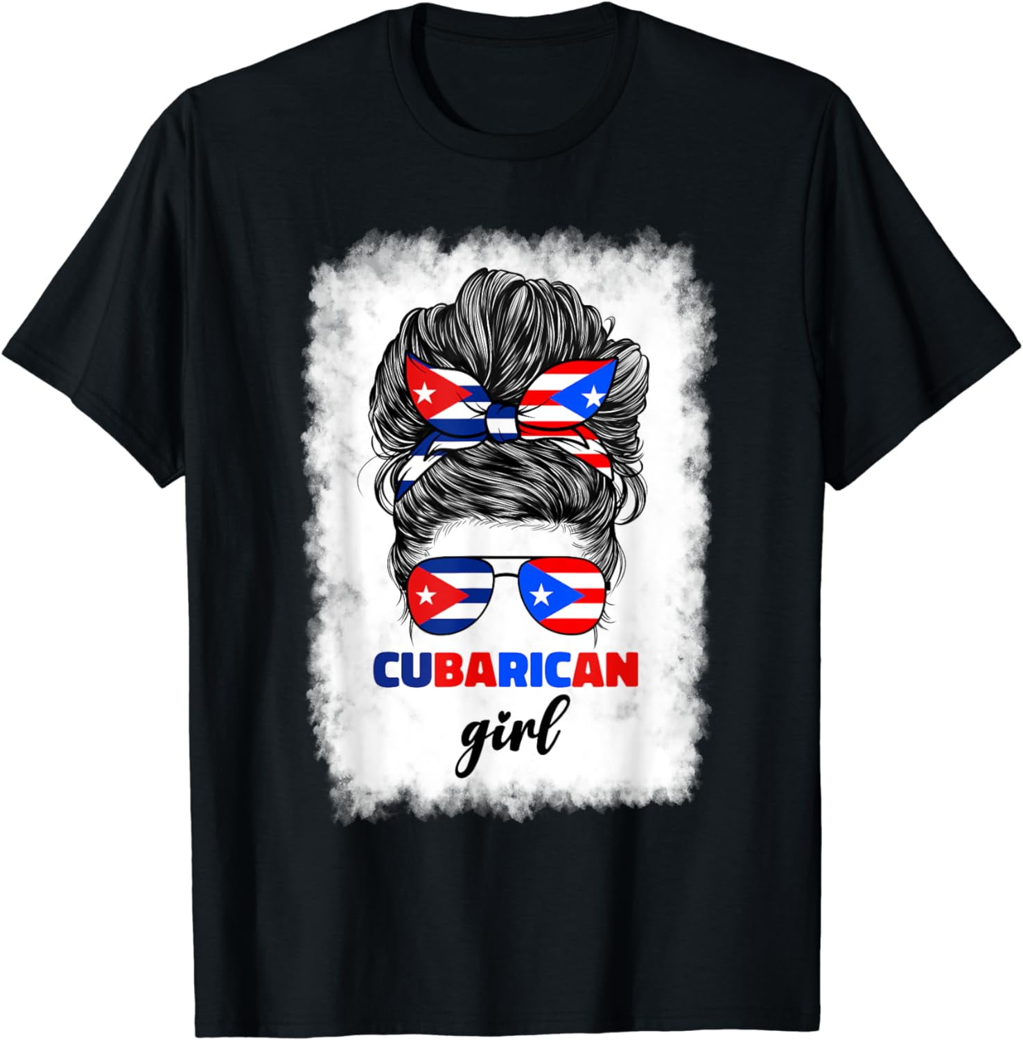 Half Cuban And Puerto Rican Rico Cuba Flag Cubarican Girl T-Shirt ...