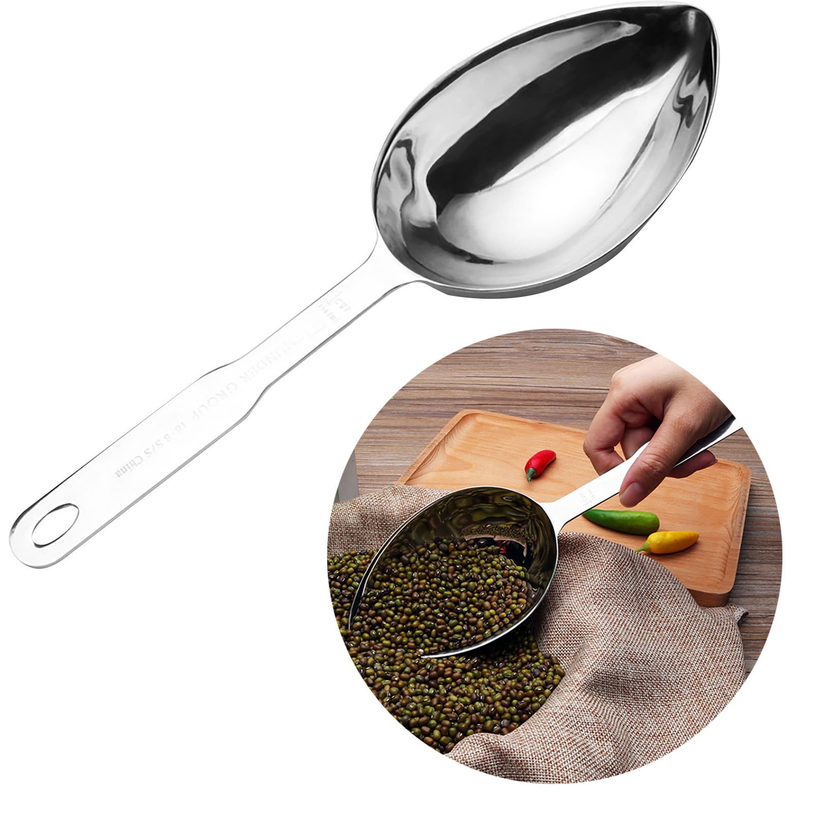 Kitchen Tableware Stailess Silver Oval Measuring One Half Cup,Silver ...