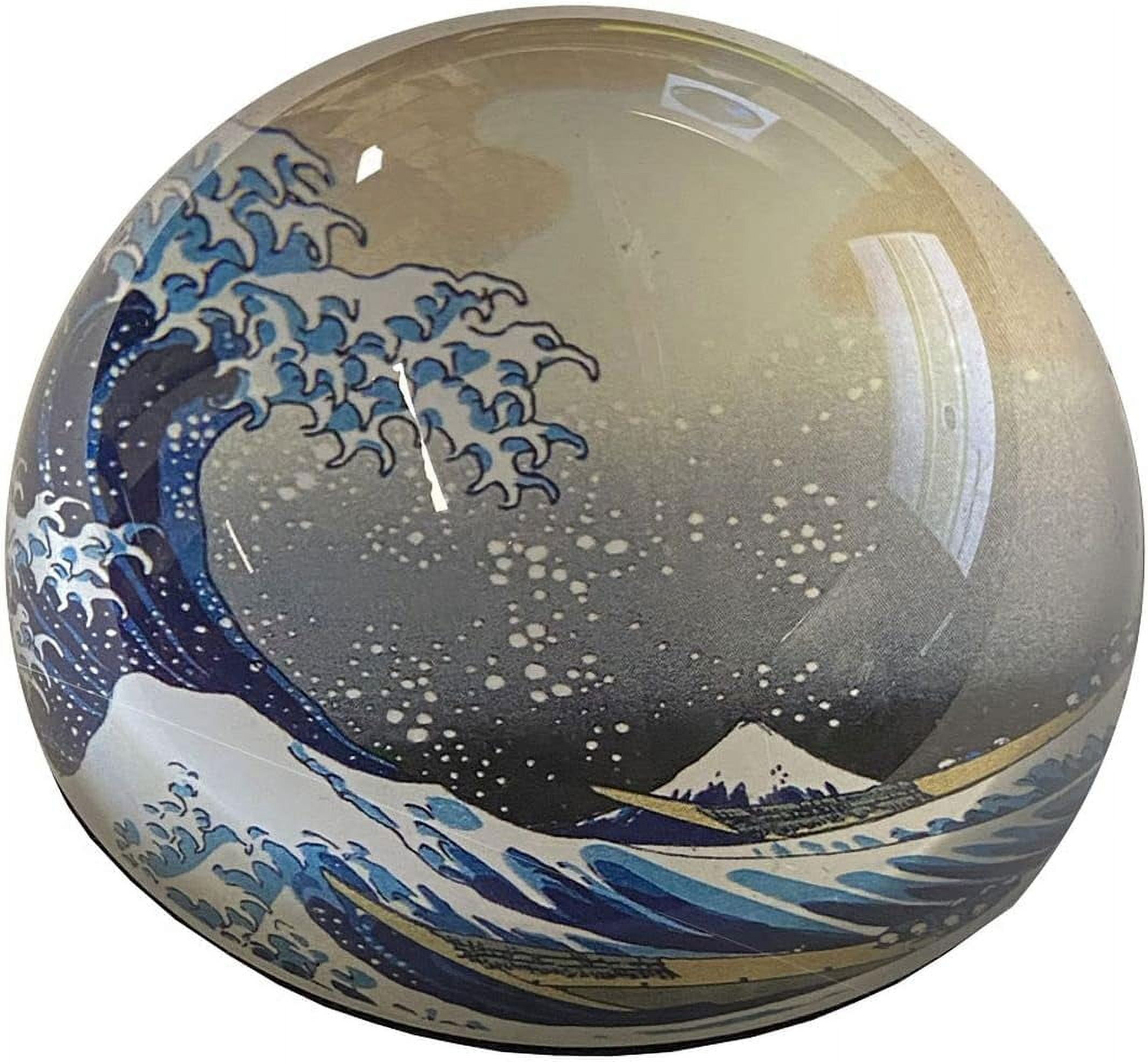 Half Dome Glass Paperweight Hokusai the 3" x3" x 1.5" H Inches ...