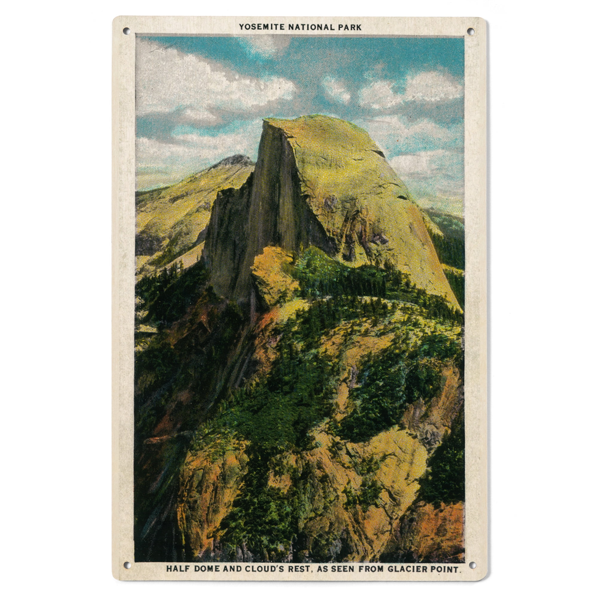 Half Dome and Cloud's Rest from Glacier Point Birch Wood Wall Sign (6x9 ...