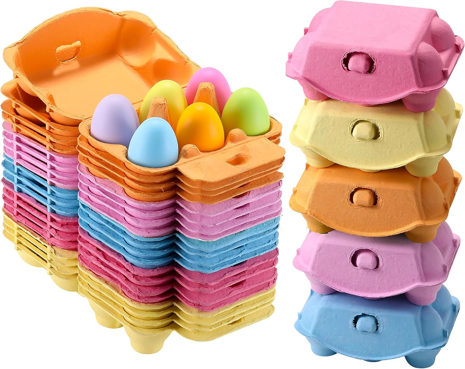Half Dozen Colored Egg Cartons 20 Pack, Natural Pulp Paper Egg Cartons ...