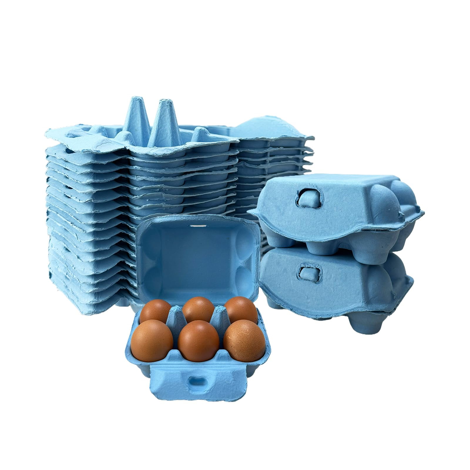 Half Dozen Paper Pulp Egg Cartons Cheap Bulk Fresh Chicken Eggs Basket Holder Storage Container ...