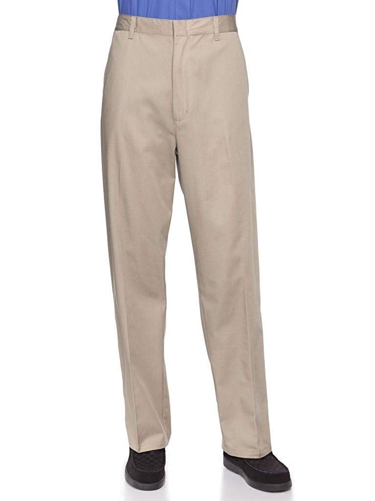 Half Elastic Flat Front Men's Slacks Big Sizes Available - Walmart.com