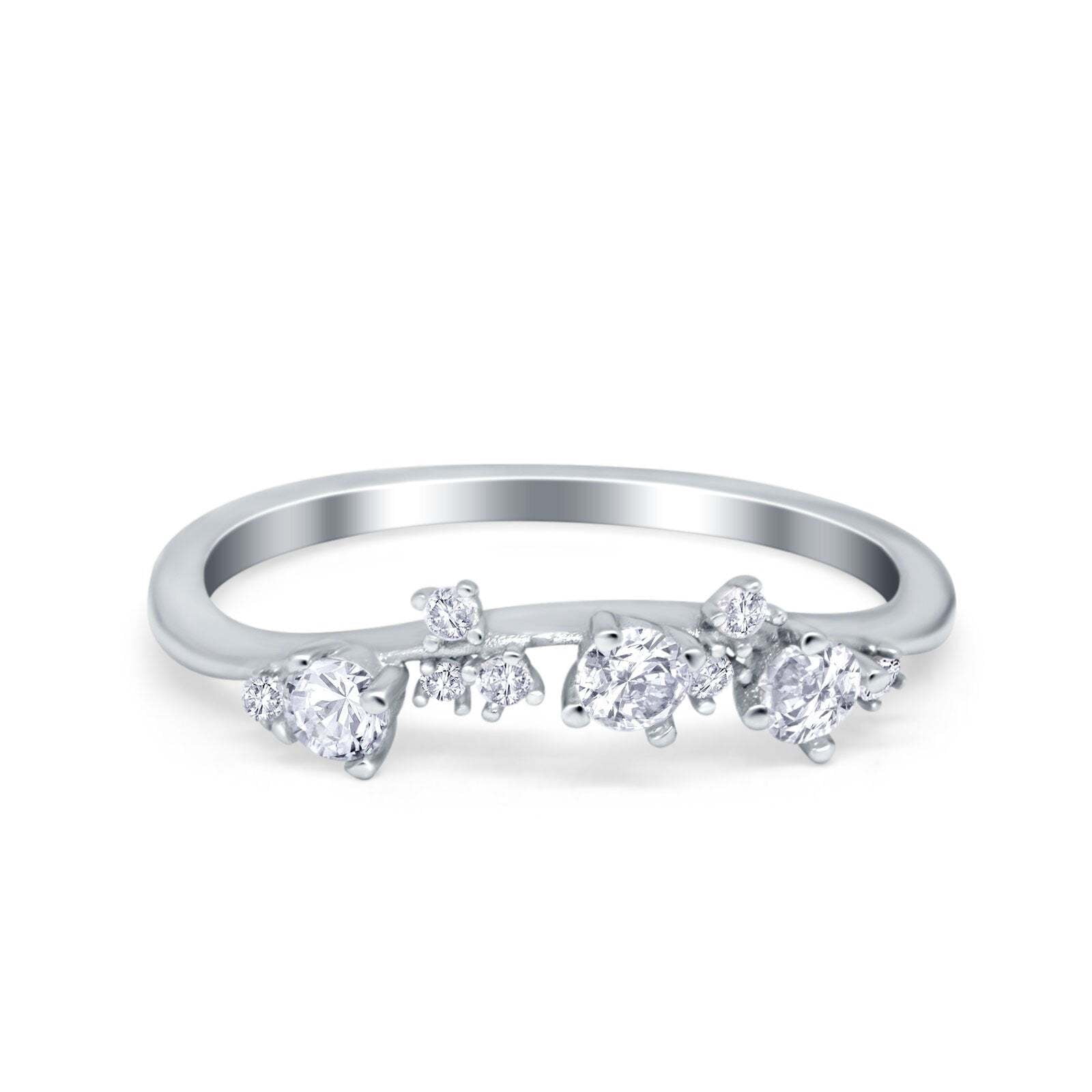 Half Eternity Diamond Wedding Band, Womens Minimalist Diamond Eternity ...