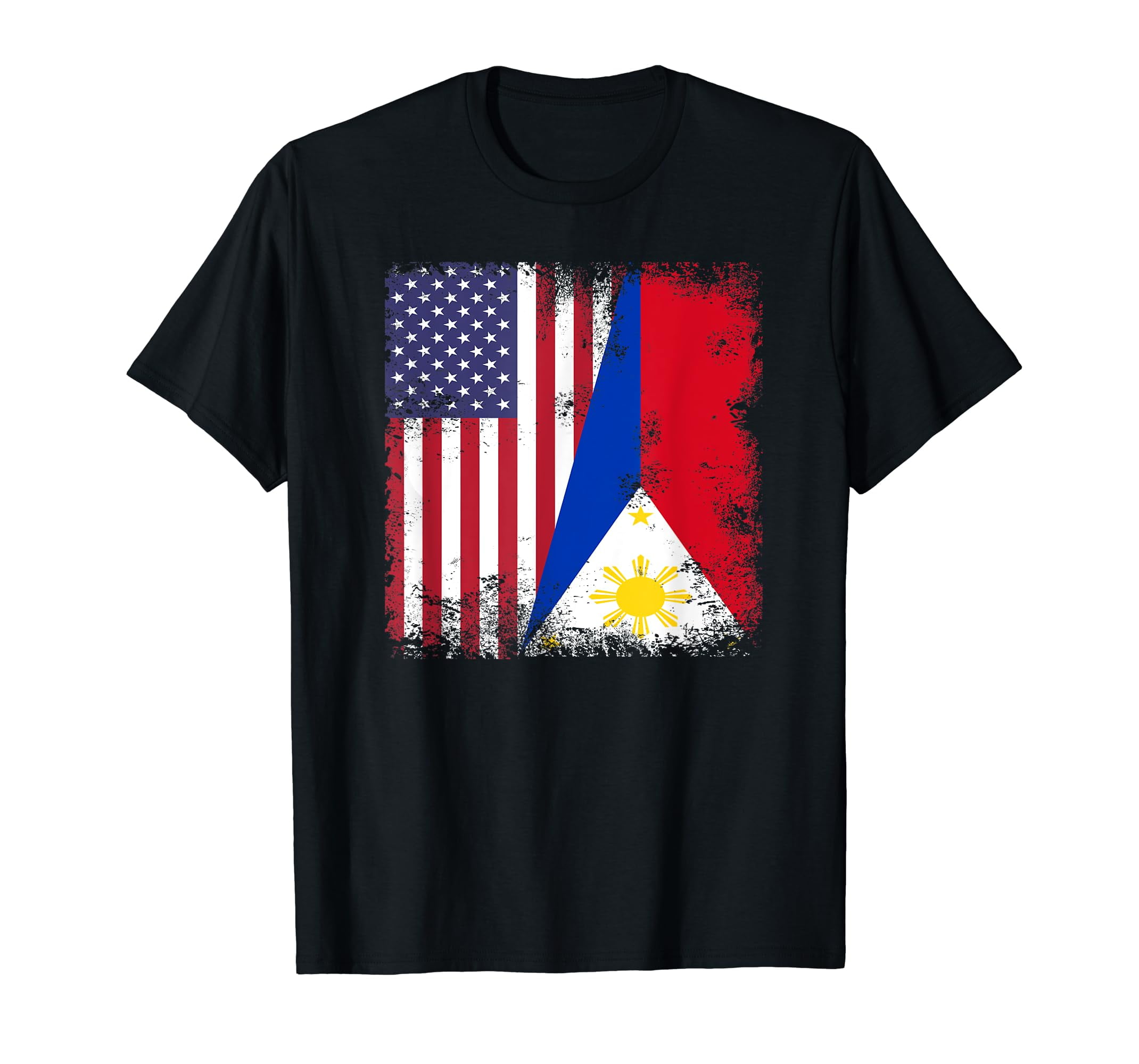 Half Filipino Flag T-Shirt Vintage Philippines USA Gift - Walmart.com