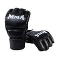 Half Finger Boxing Gloves - PU Leather, Adjustable Wrist Support - 1 ...