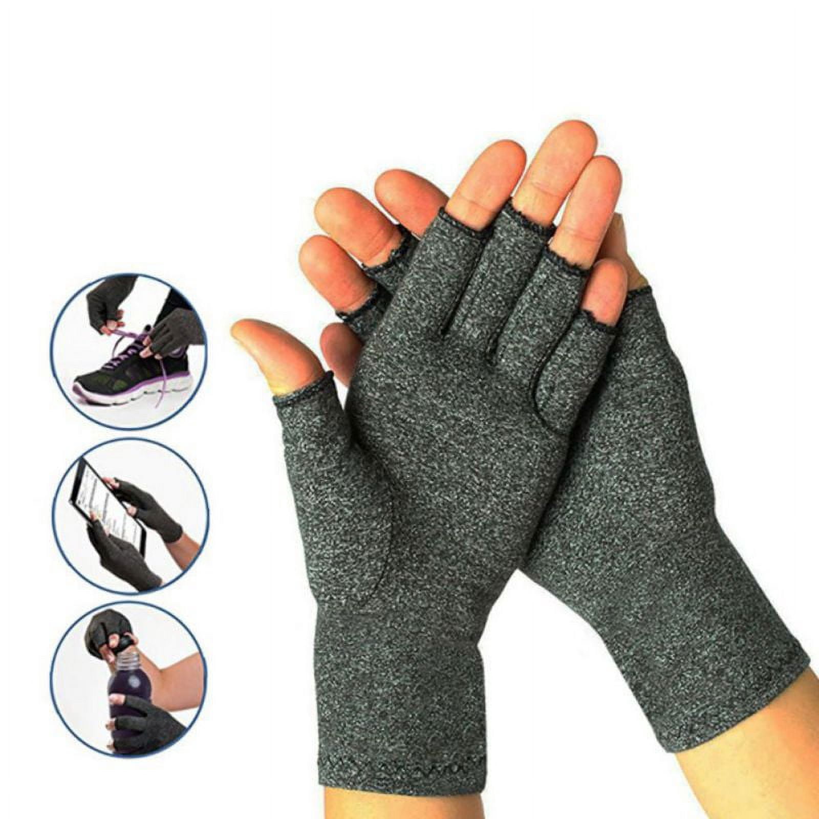 Half Finger Compression Gloves Cotton Polyurethane Lightweight ...