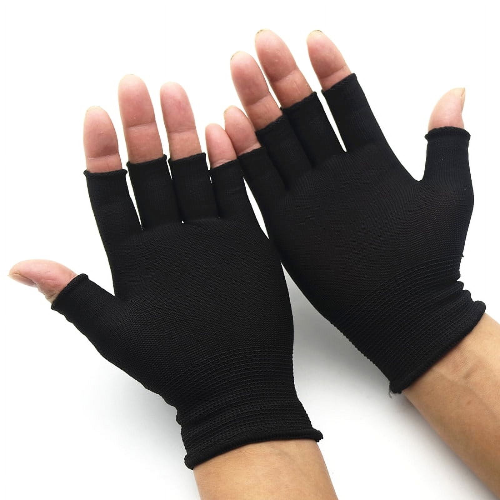 Half Finger Fingerless Gloves For Women And Men Wool Knit Wrist Cotton ...