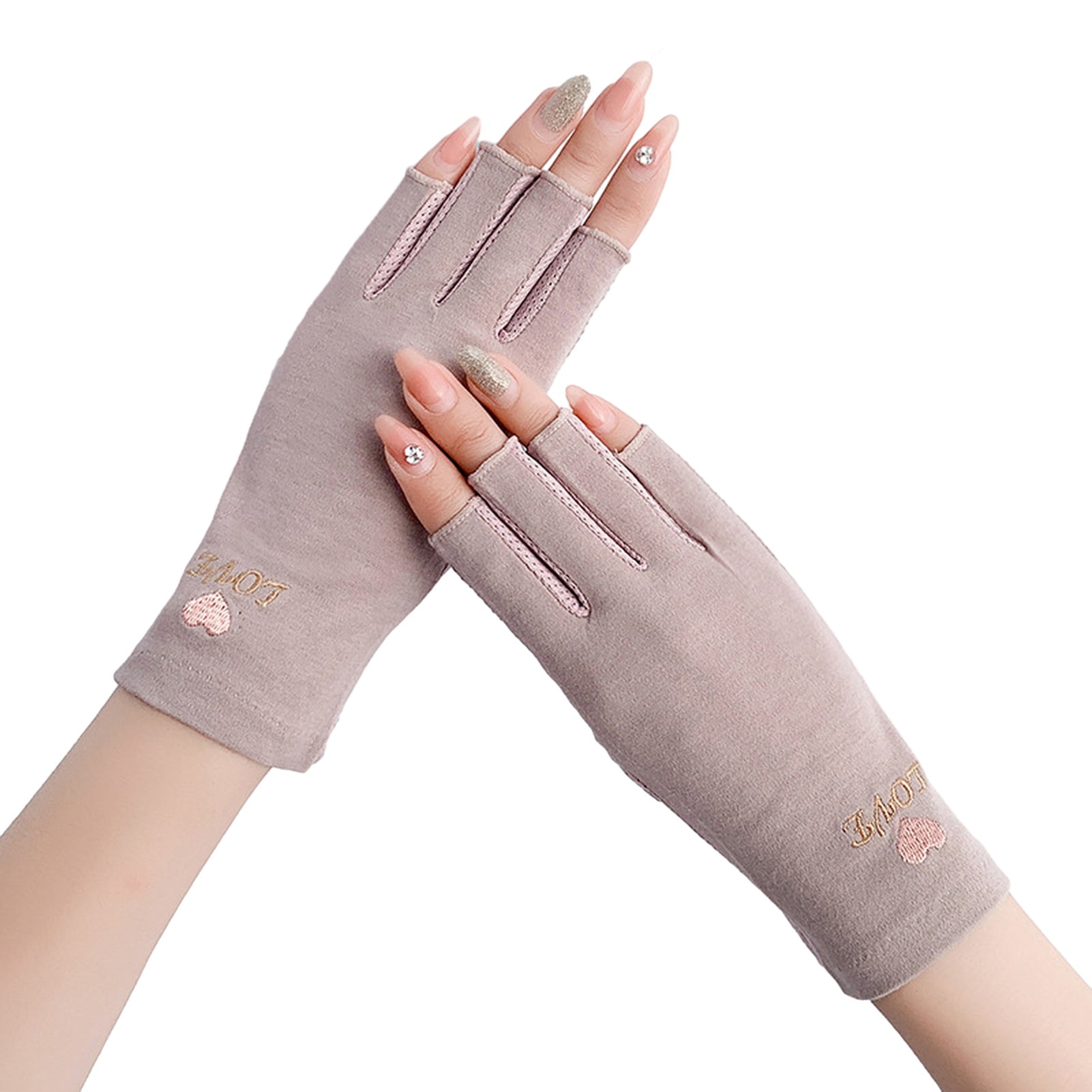 Half Finger Gloves Touchscreen Stretchy Mittens, UV Protection ...