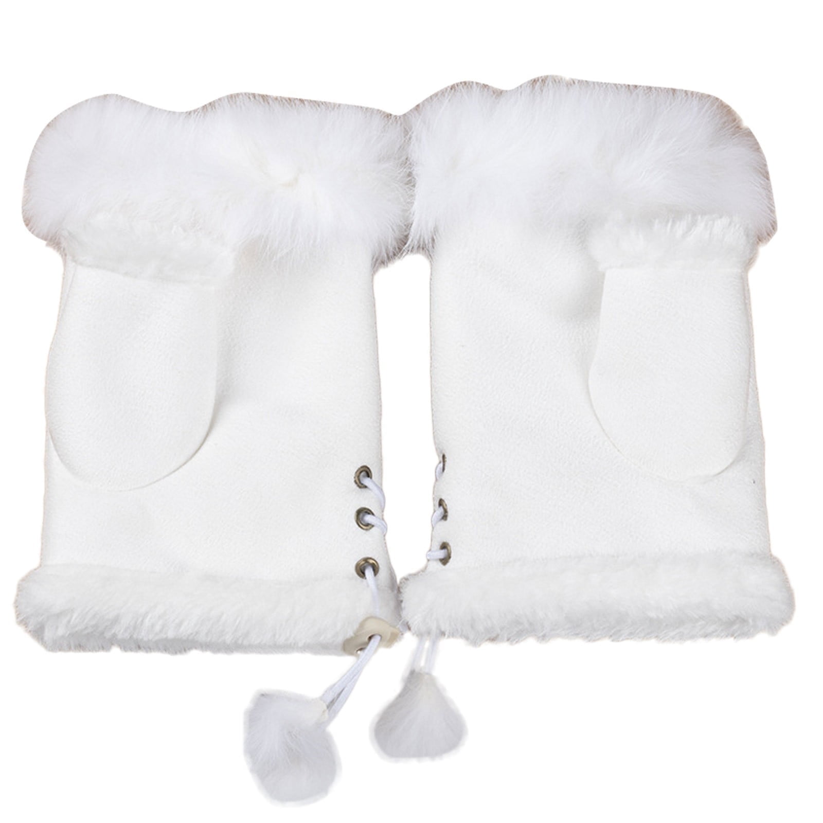 Half Finger Gloves Winter Warm Gloves Women's Keyboard Gloves Real Half ...