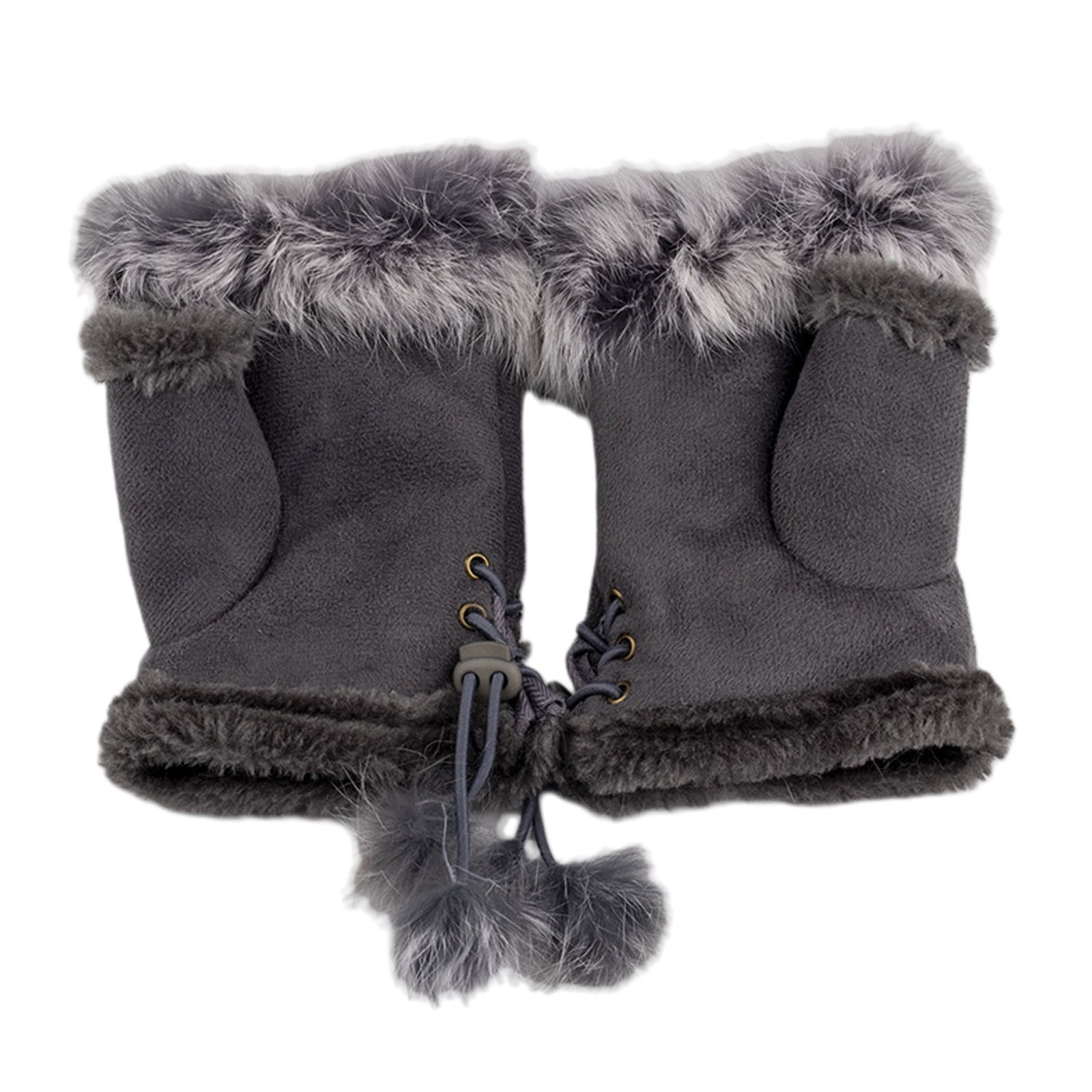 Half Finger Gloves Winter Warm Gloves Women's Keyboard Gloves Real Half ...