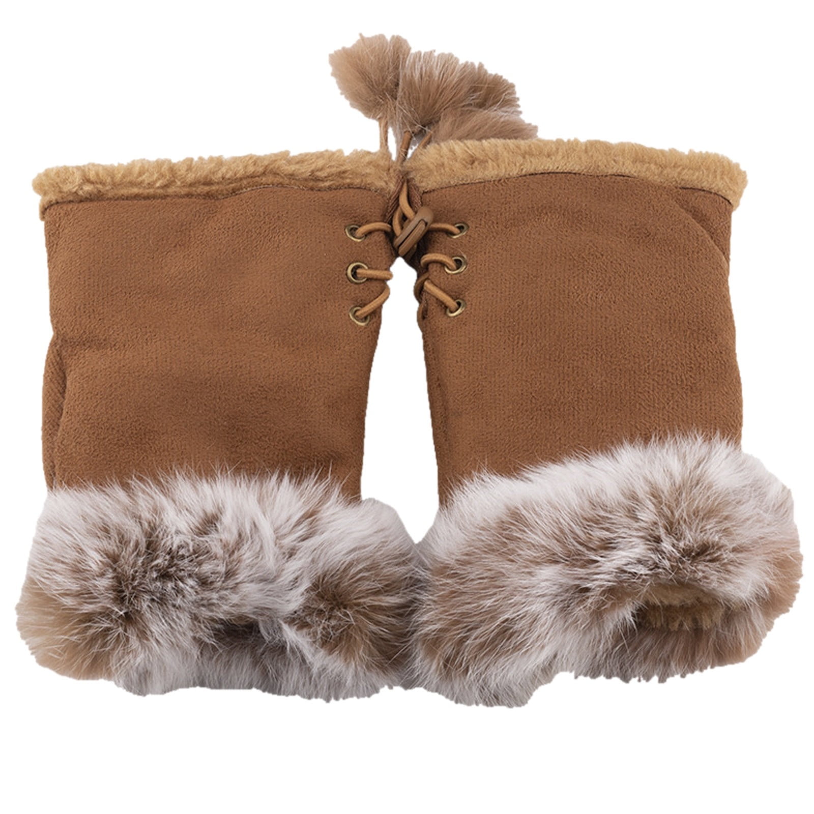 Half Finger Gloves Winter Warm Gloves Women's Keyboard Gloves Real Half ...