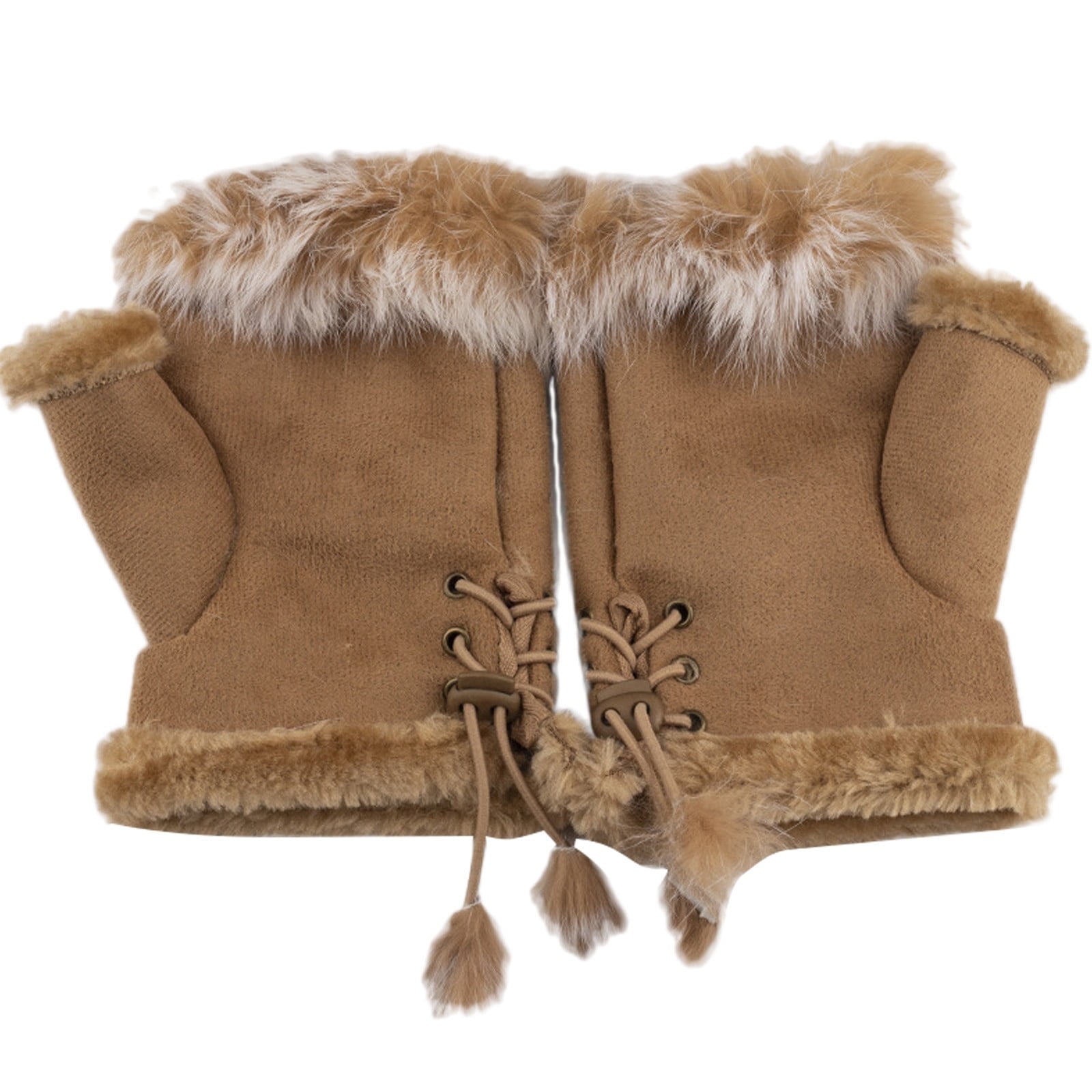 Half Finger Gloves Winter Warm Gloves Women's Keyboard Gloves Real Half ...