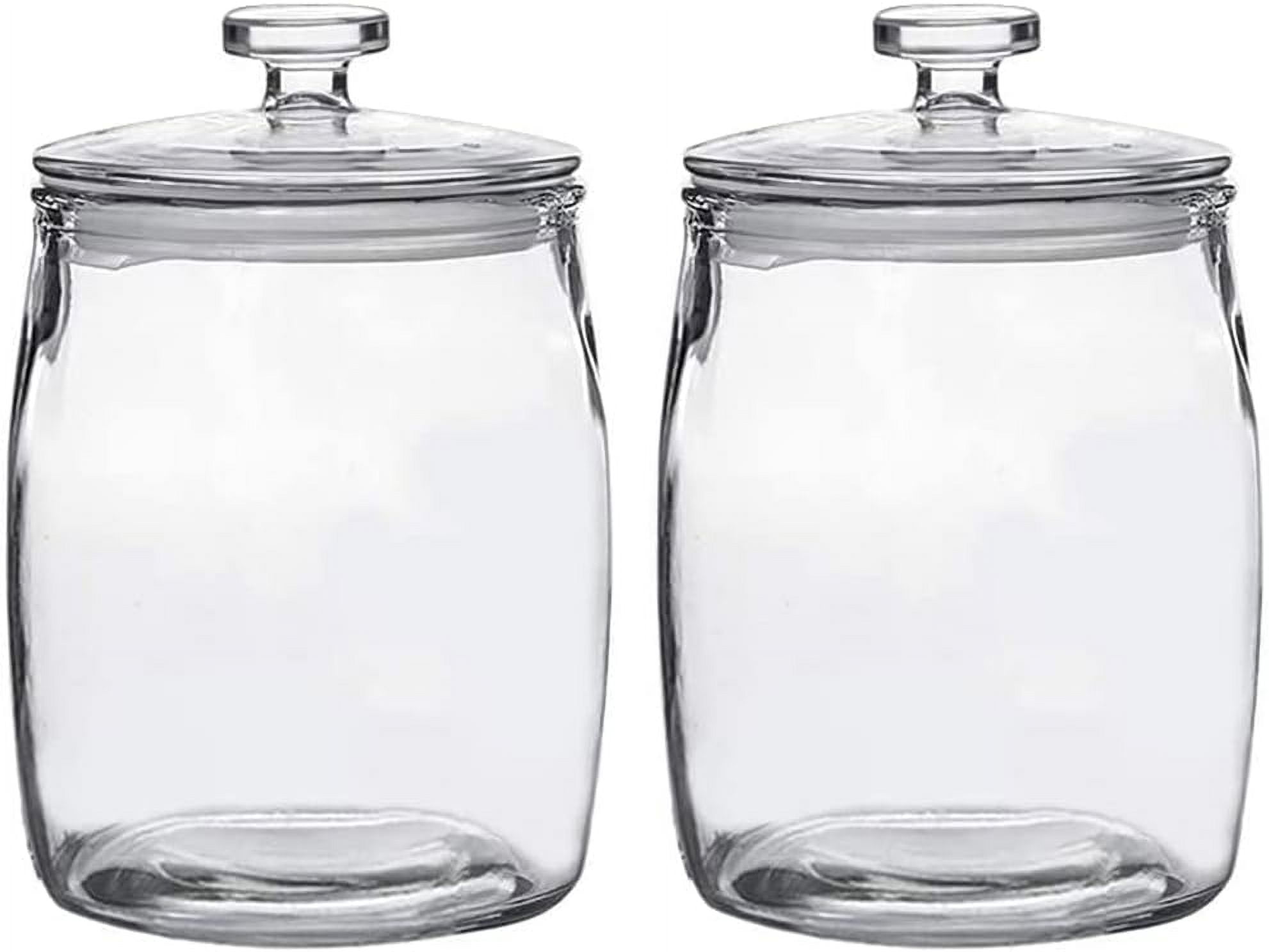 Half Gallon Glass Jars with Lid, Wide Mouth Cookie Jars Set of 2 ...