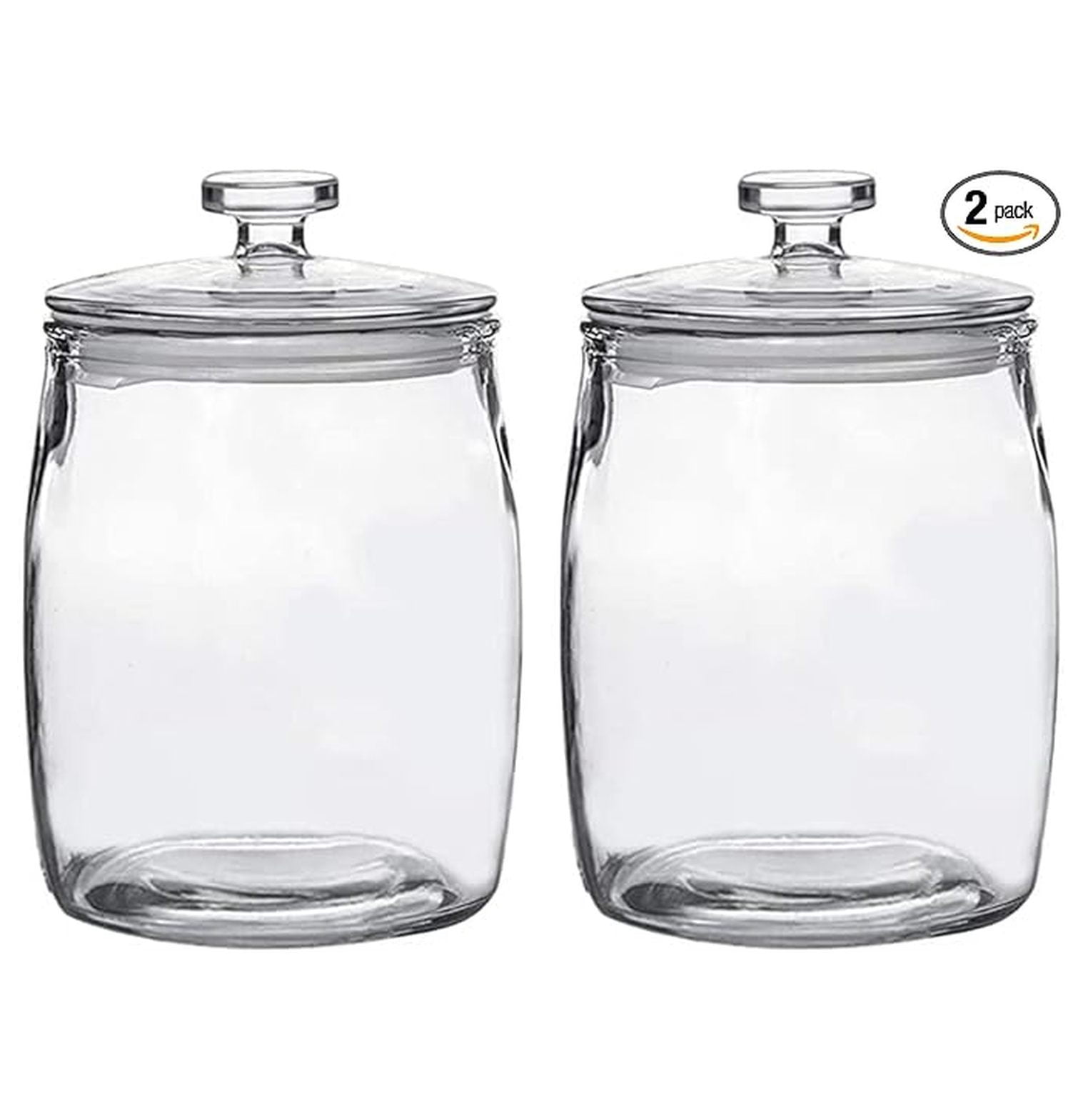 Half Gallon Glass Jars with Lids - Wide Mouth Cookie Jars Set of 2 ...