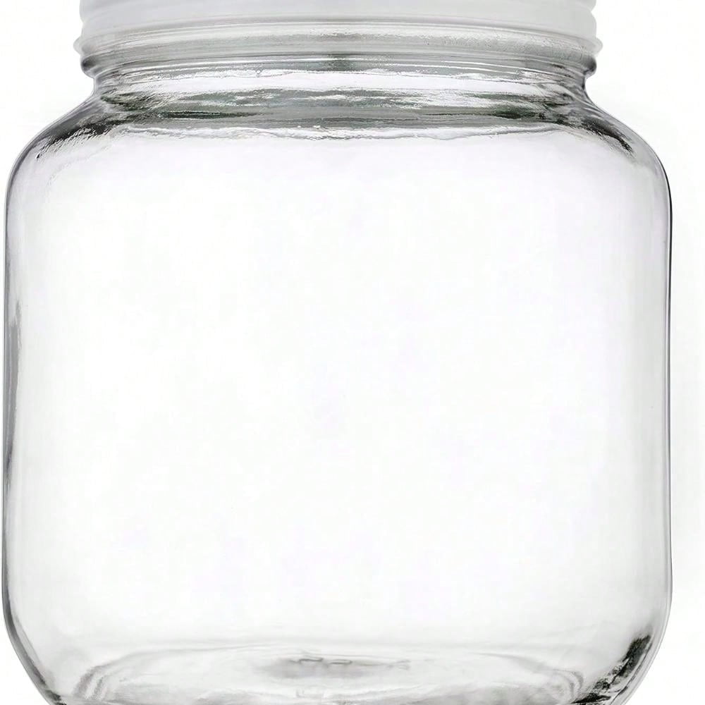 Half Gallon Glass Mason Jar Wide Mouth With Airtight Metal Lid - Ideal ...