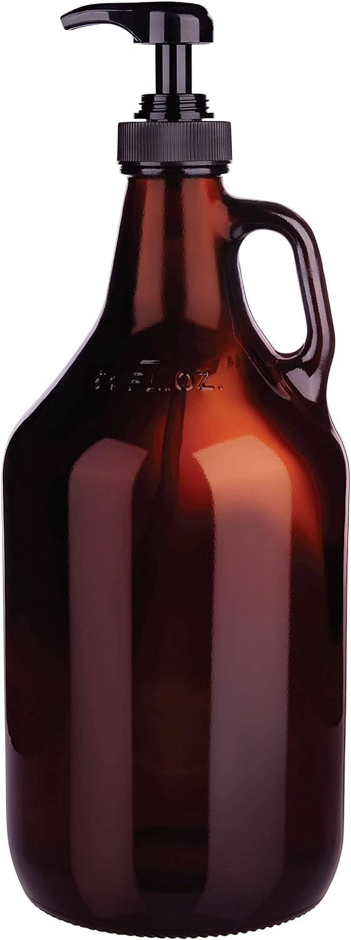 Half Gallon Glass Pump Dispenser Bottle, Large Jug With Pump For ...