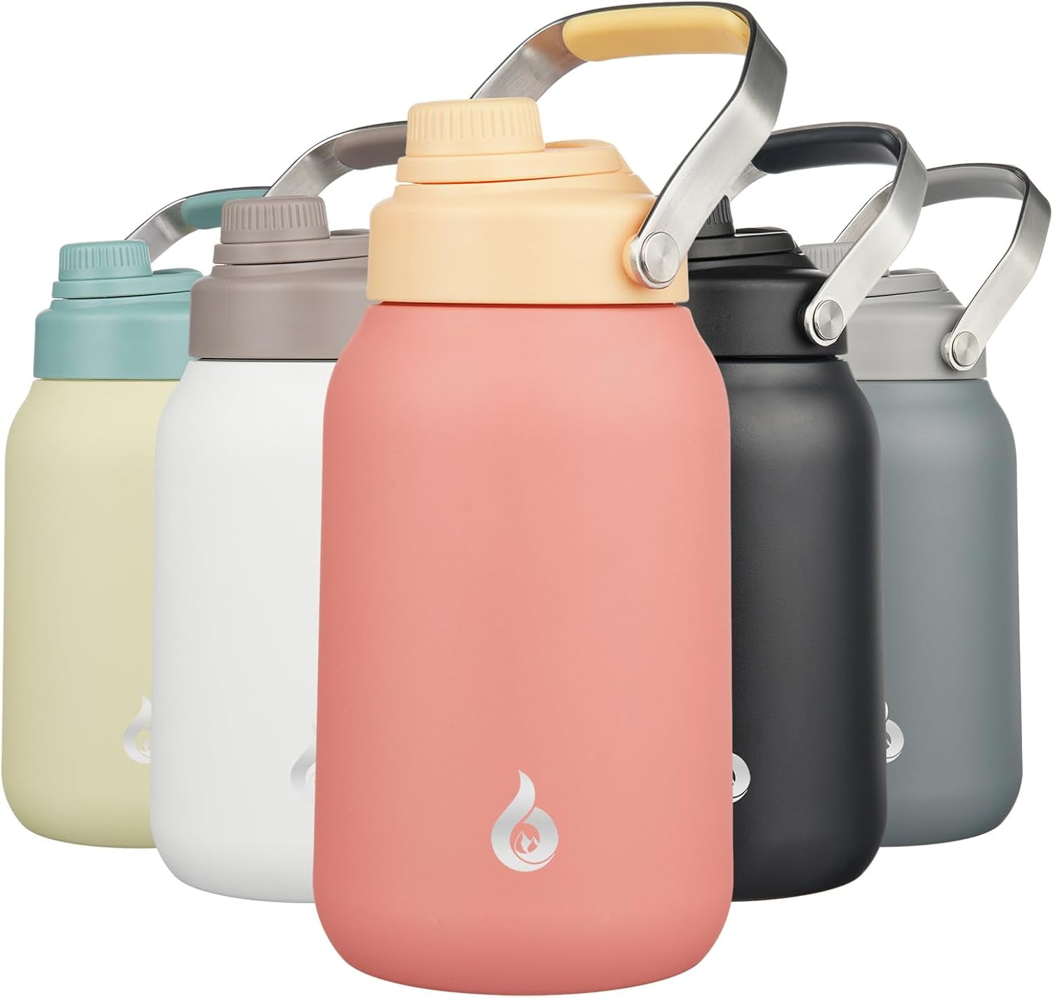 Half Gallon Insulated Water Bottles, 64oz Water Jug with Metal Handle ...