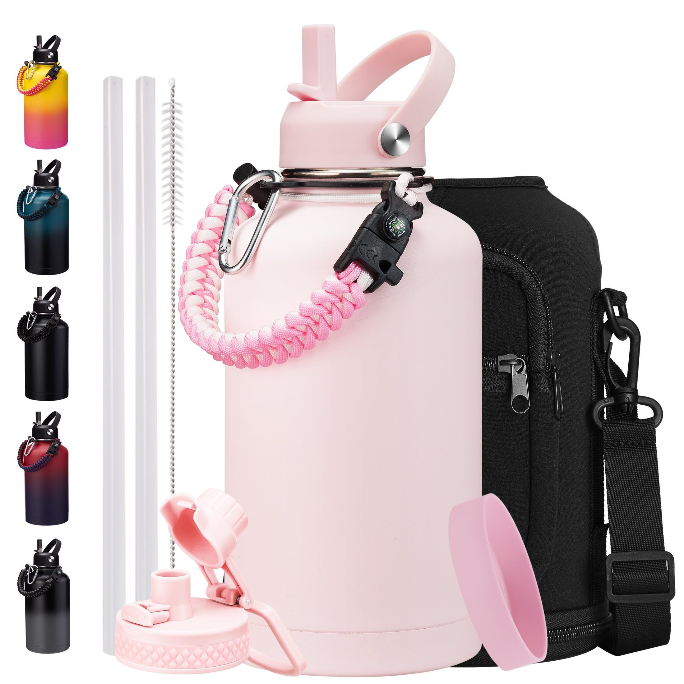 Half Gallon Water Bottle Insulated, Stainless Steel (Cold 48H), 64 oz ...