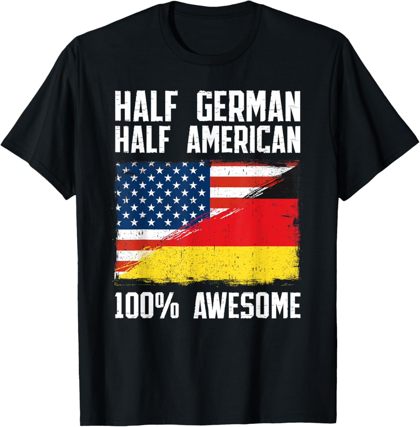 Half German Half American Flag Heritage Germany Roots T-Shirt men and ...