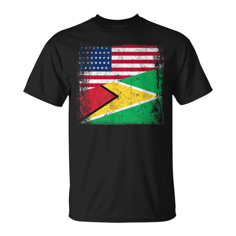 Half Guyanese Flag Guyana Usa TShirt - Walmart.com