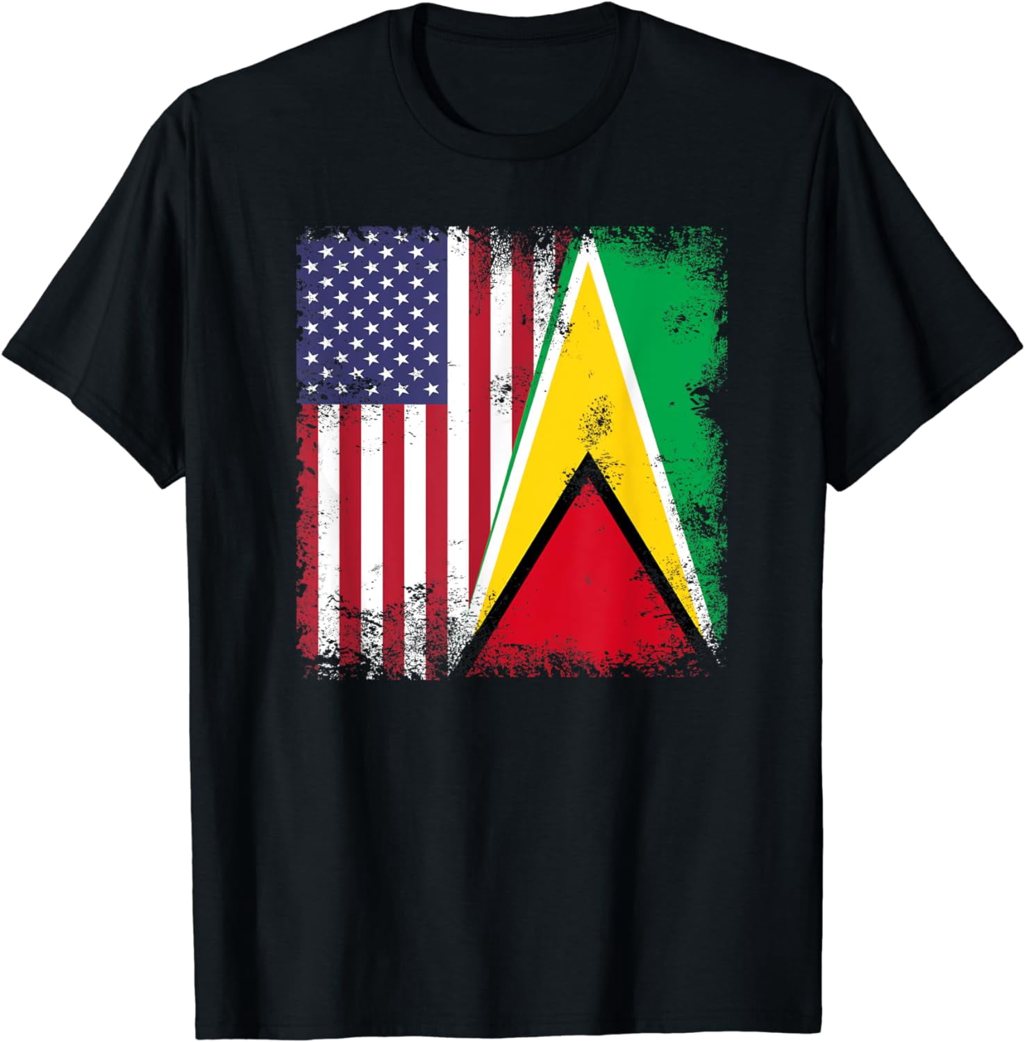 Half Guyanese Flag | Vintage Guyana USA Gift T-Shirt - Walmart.com