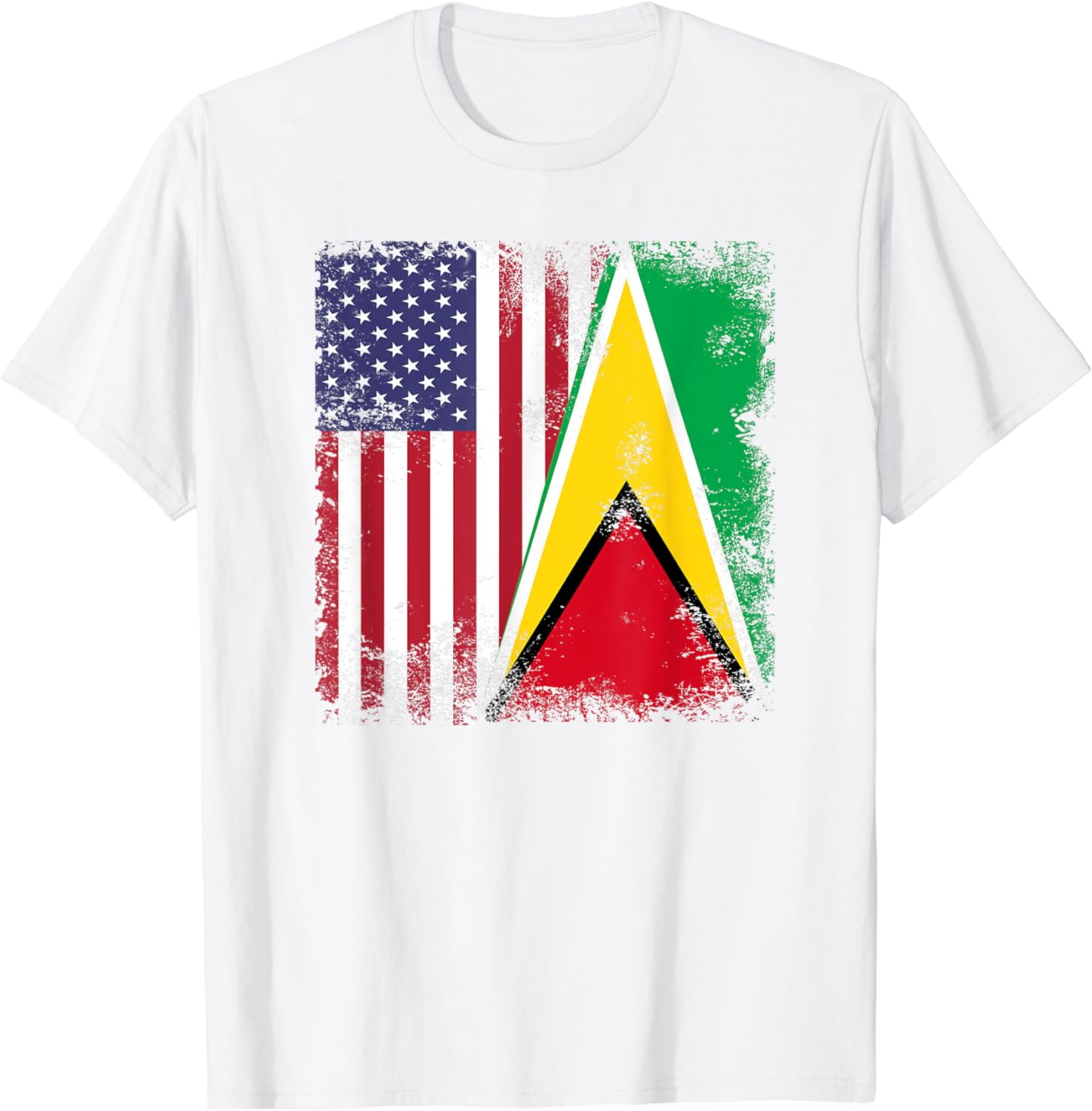 Half Guyanese Flag | Vintage Guyana USA Gift T-Shirt - Walmart.com