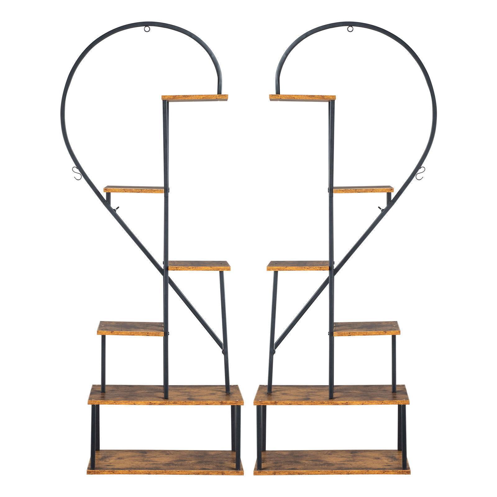 Half Heart Shape Plant Stands 6 Tier Multiple Modern Floor-Standing ...