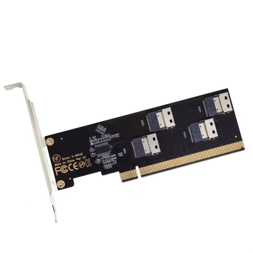 Half Height PCIe x16 Adapter To SFF8654 4i 8i 2/4 Port NVMe Card For ...