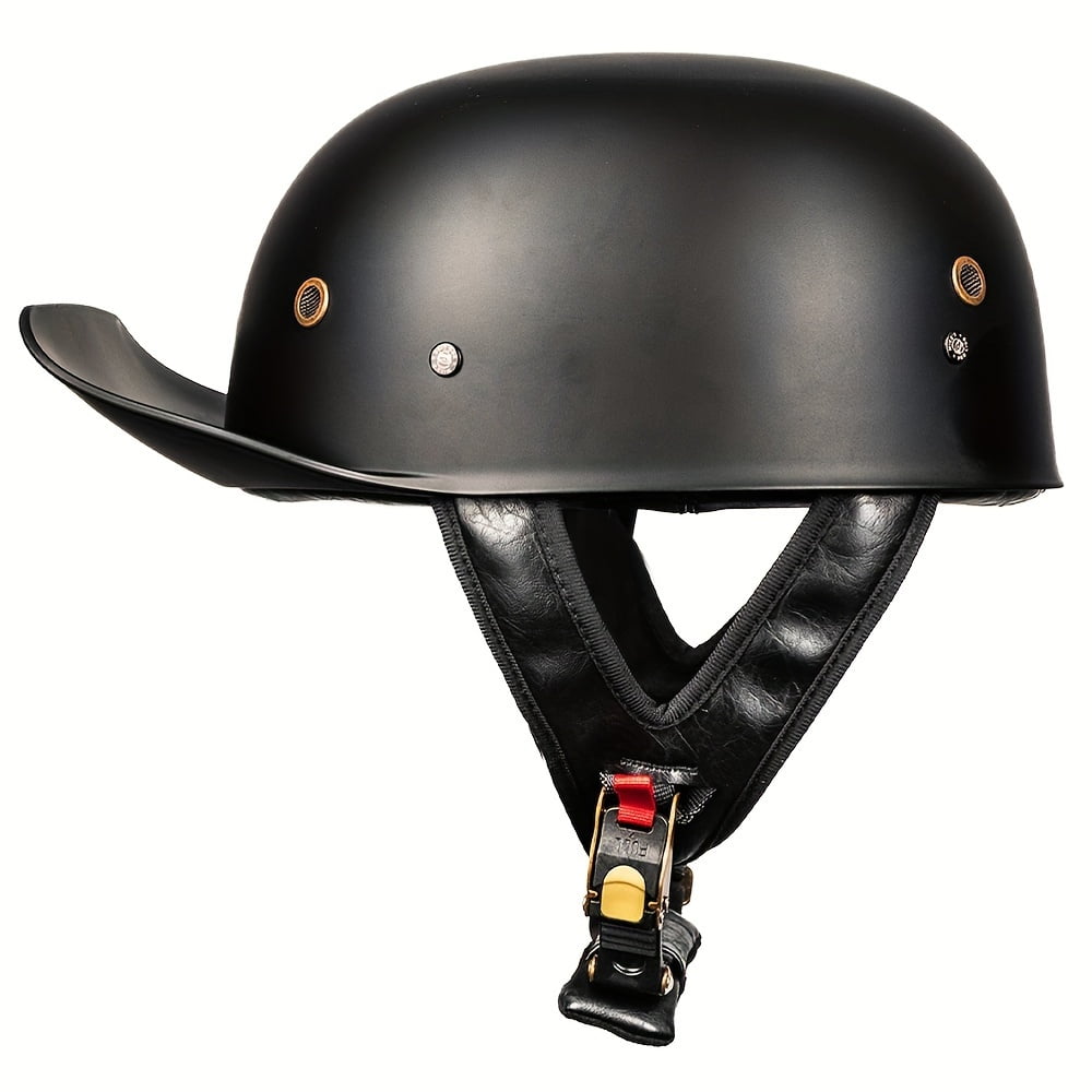 Half Helmet Motorcycle Baseball Helmet Half Cap Quick Release Buckle ...