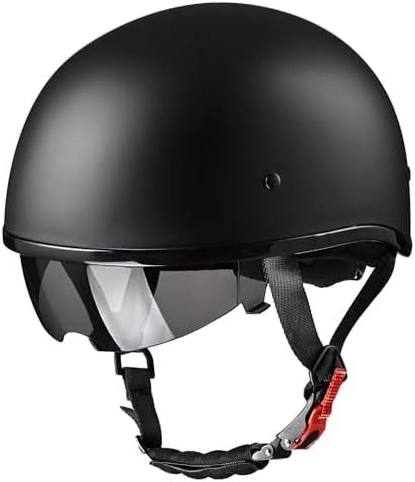 Half Helmet with Sun Visor, Quick Release Buckle Half Face Warrior ...